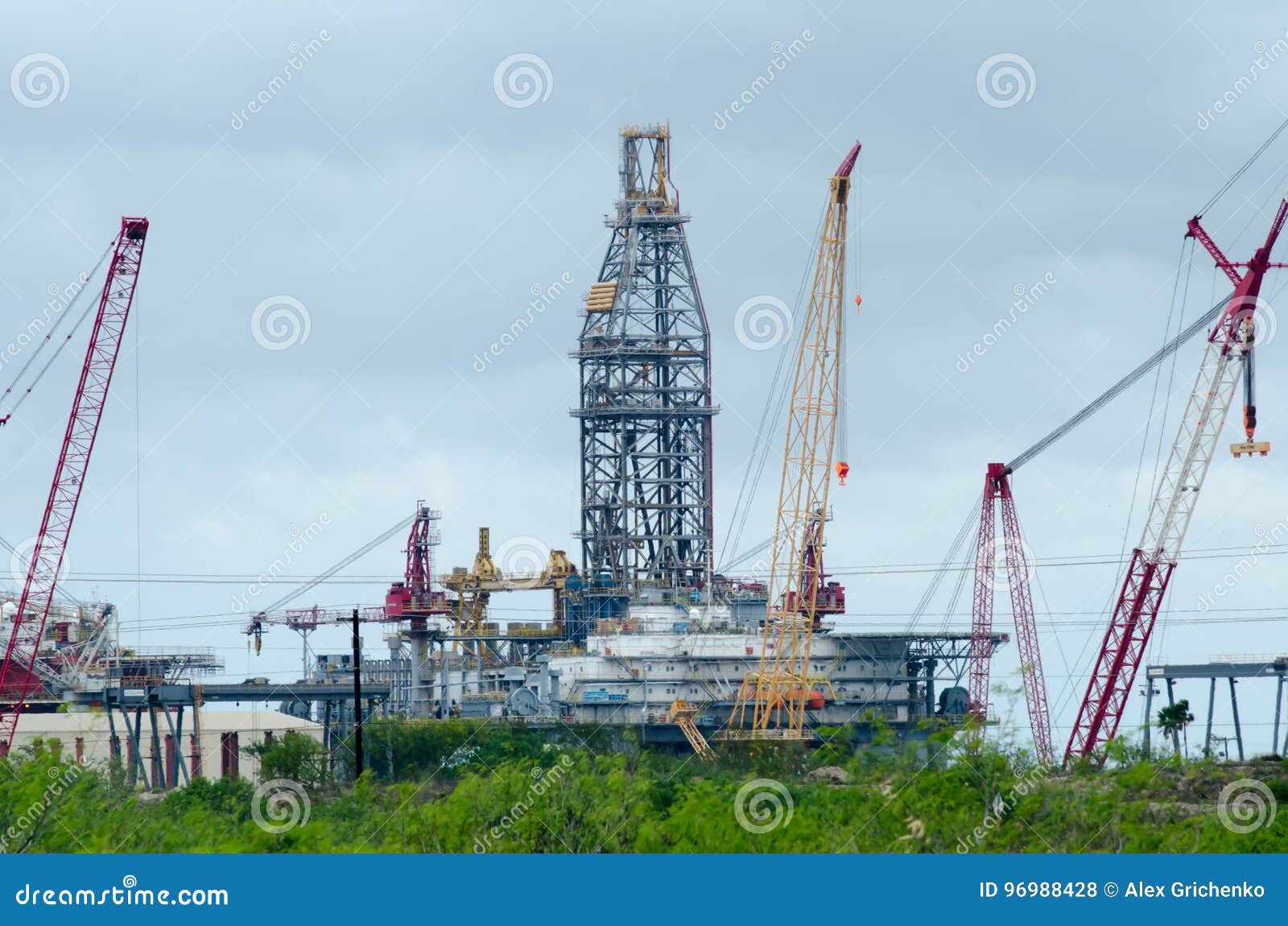 Giant Oil Rigs Structures in Texas Stock Photo - Image of equipment ...