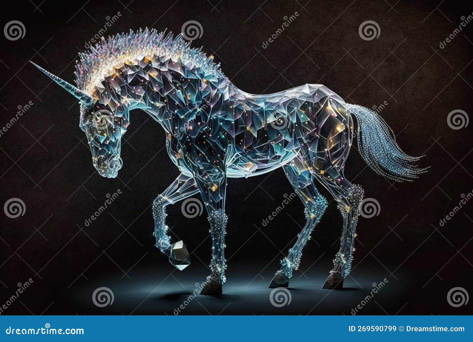 Giant, Otherworldly Creature Made Out of Translucent Crystal, with ...