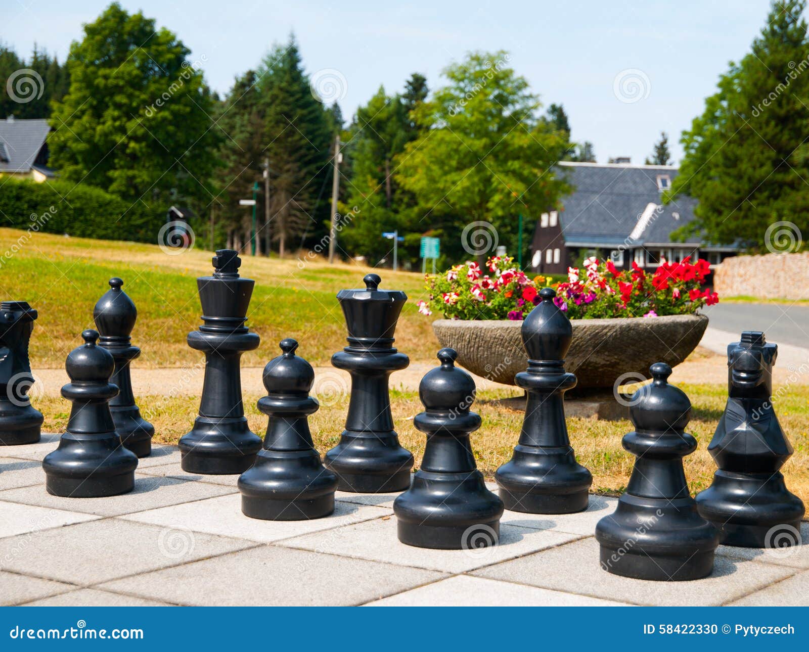 Giant outdoor chess stock photo. Image of park, knight - 58422330