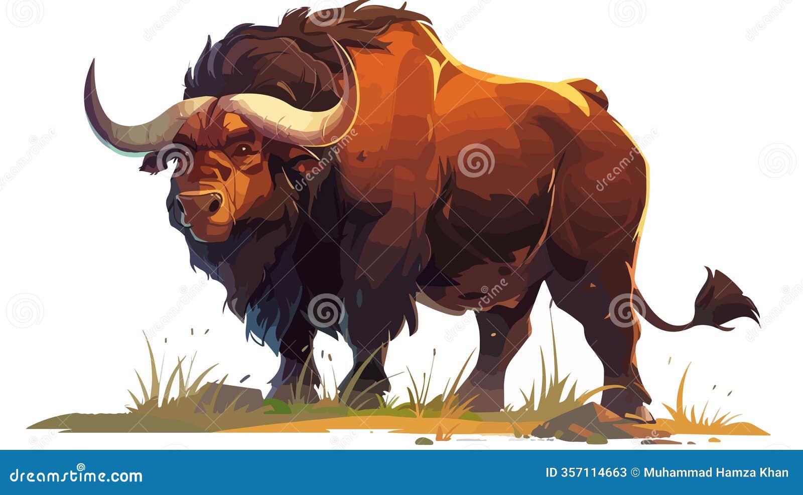 Giant Ox Cartoon Vector Illustration for Creative Projects and Design ...