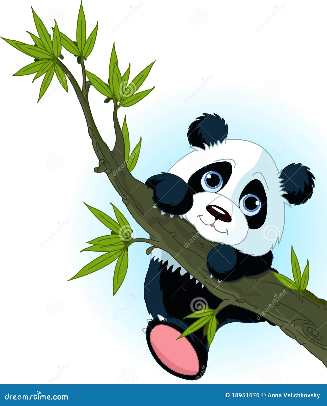 Giant panda climbing tree stock vector. Illustration of endanger - 18951676