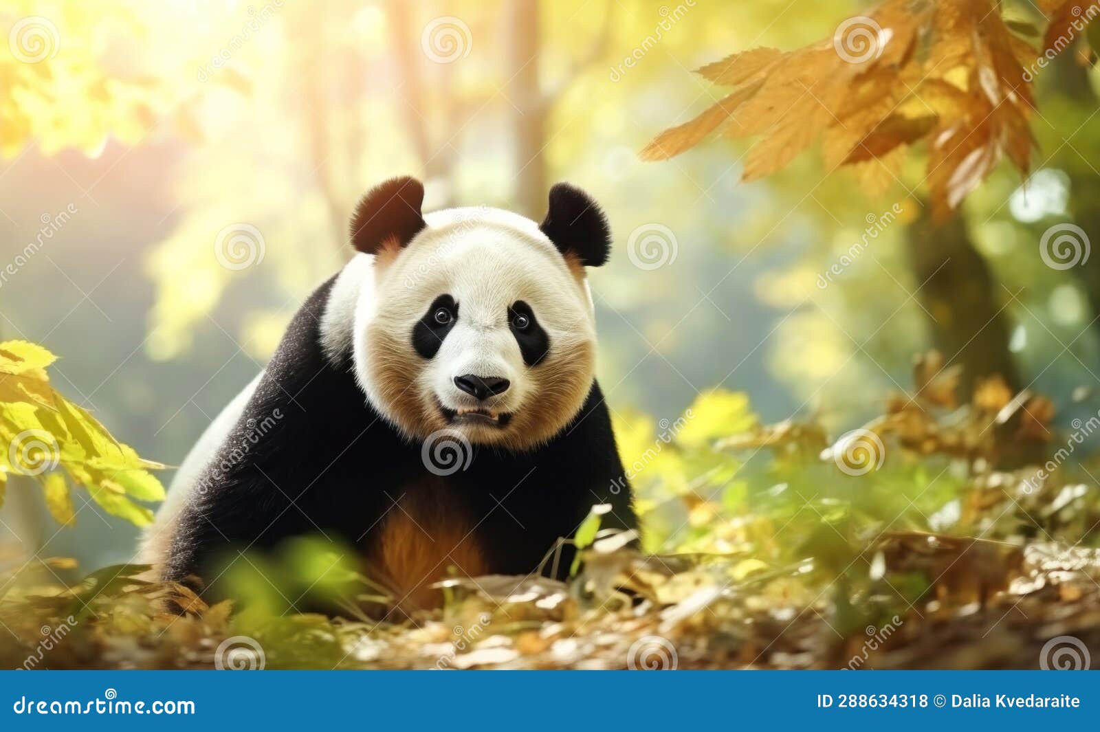 Giant panda in a forest stock illustration. Illustration of change ...