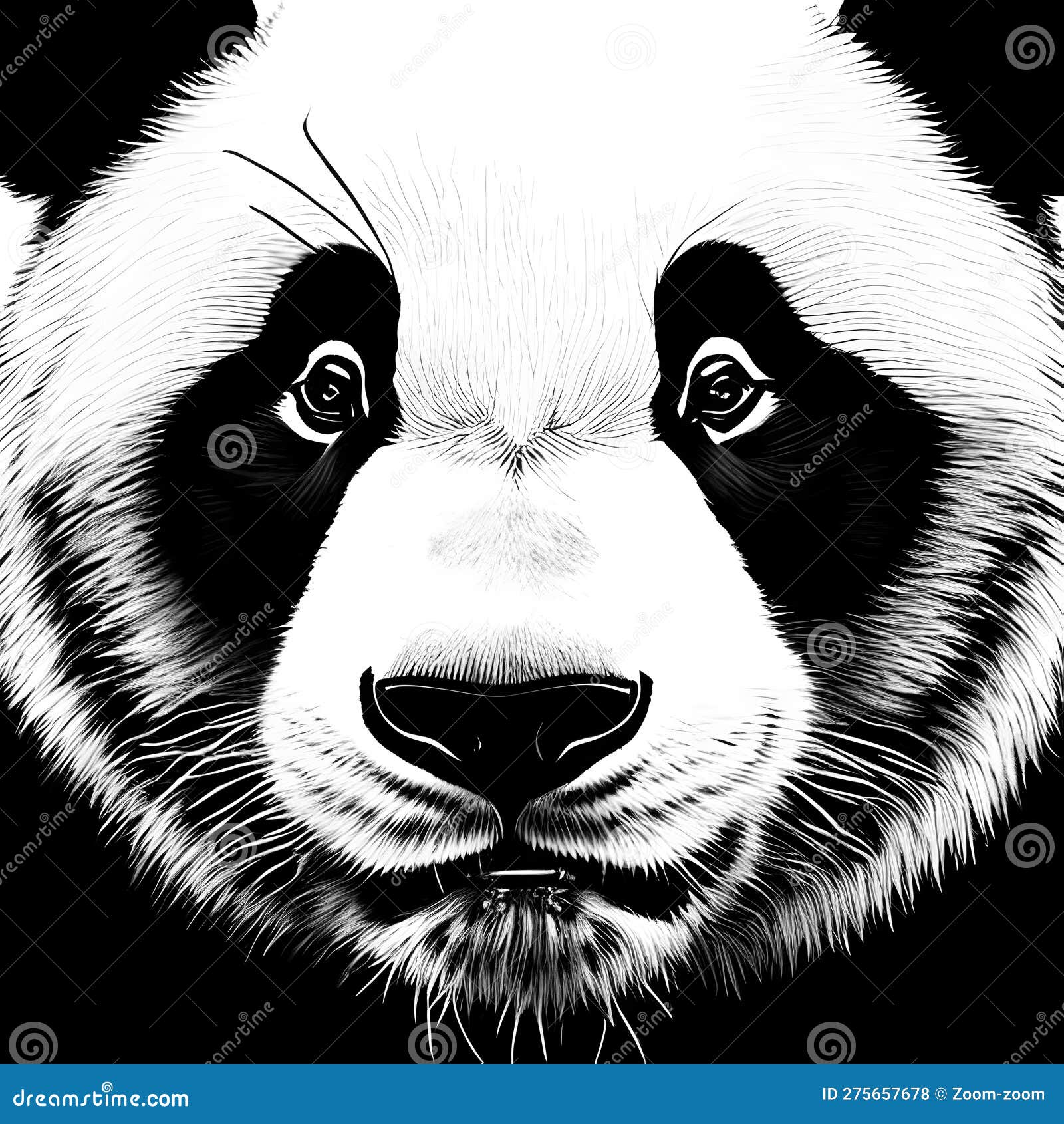 Giant panda portrait stock illustration. Illustration of close - 275657678