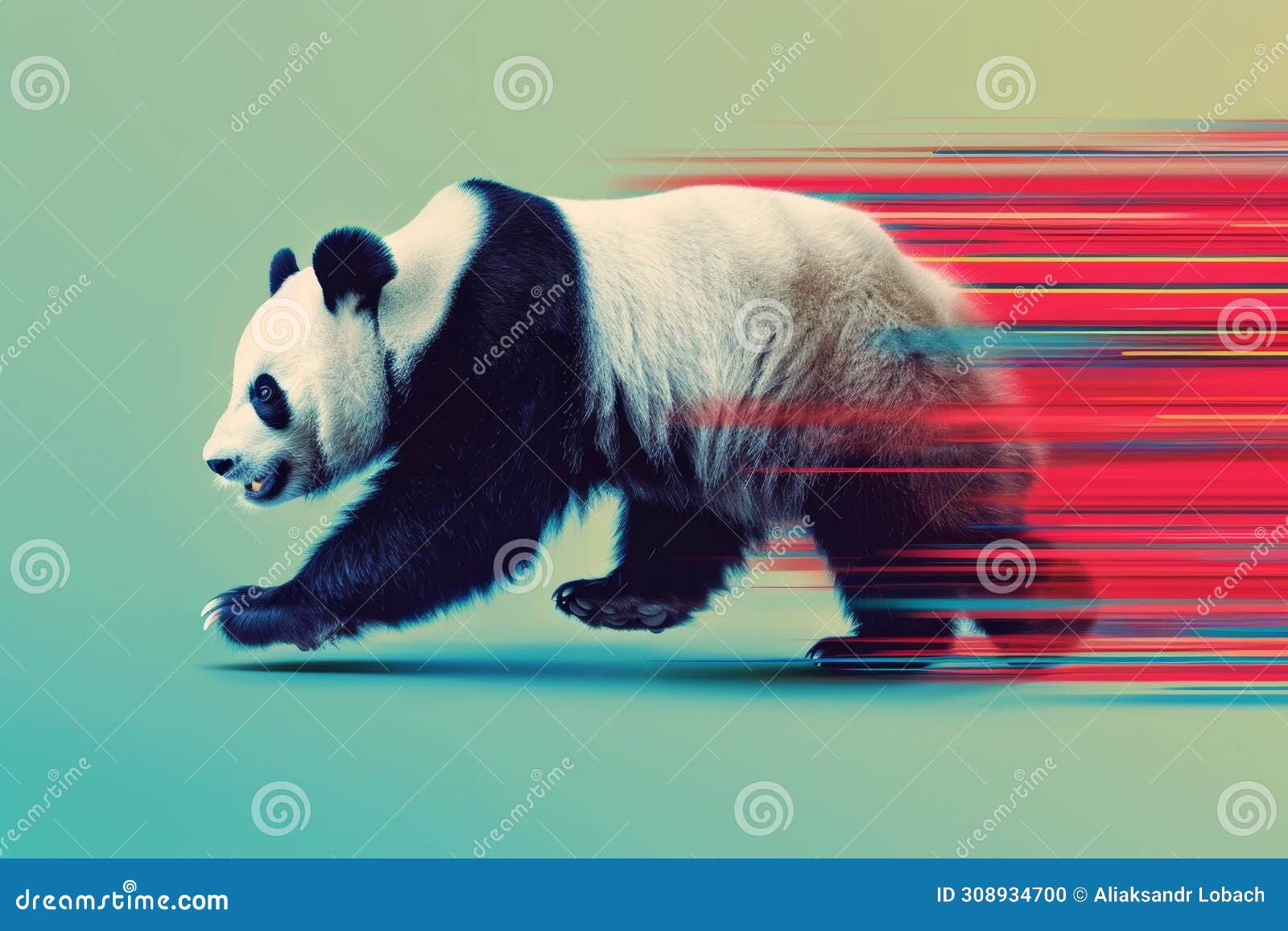 The Giant Panda is Running Fast. 3d Illustration Stock Illustration ...
