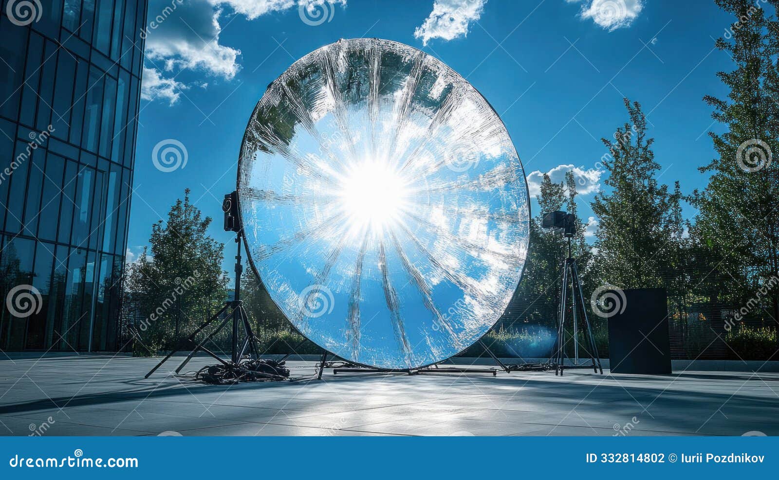 Giant Parabolic Mirror Reflecting Sunlight for Solar Energy Research ...