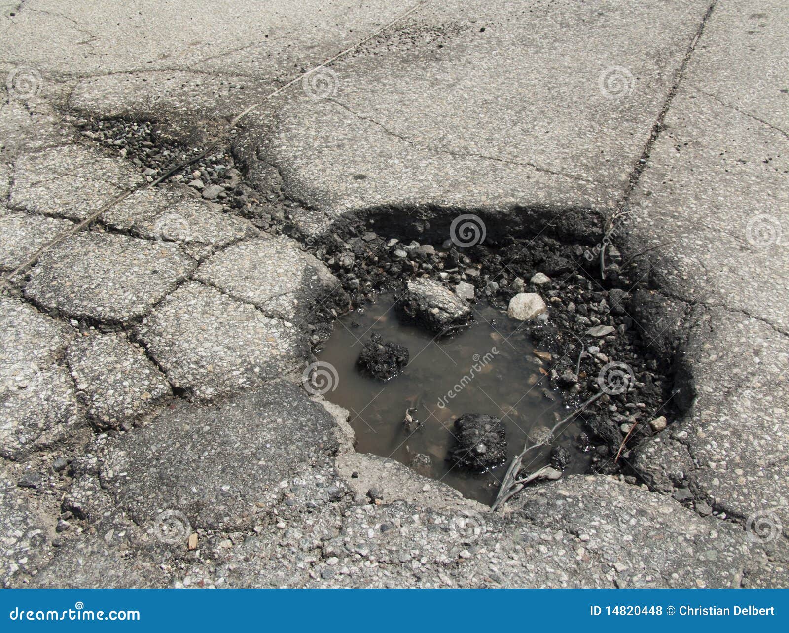 Giant pothole stock photo. Image of beware, blacktop - 14820448