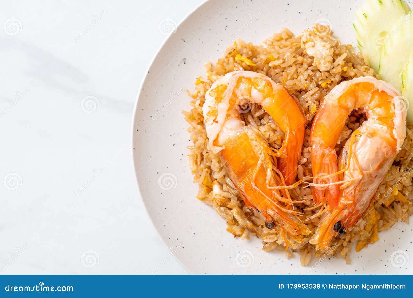 Giant Prawns Fried Rice with Shrimp Paste Stock Photo - Image of asian ...