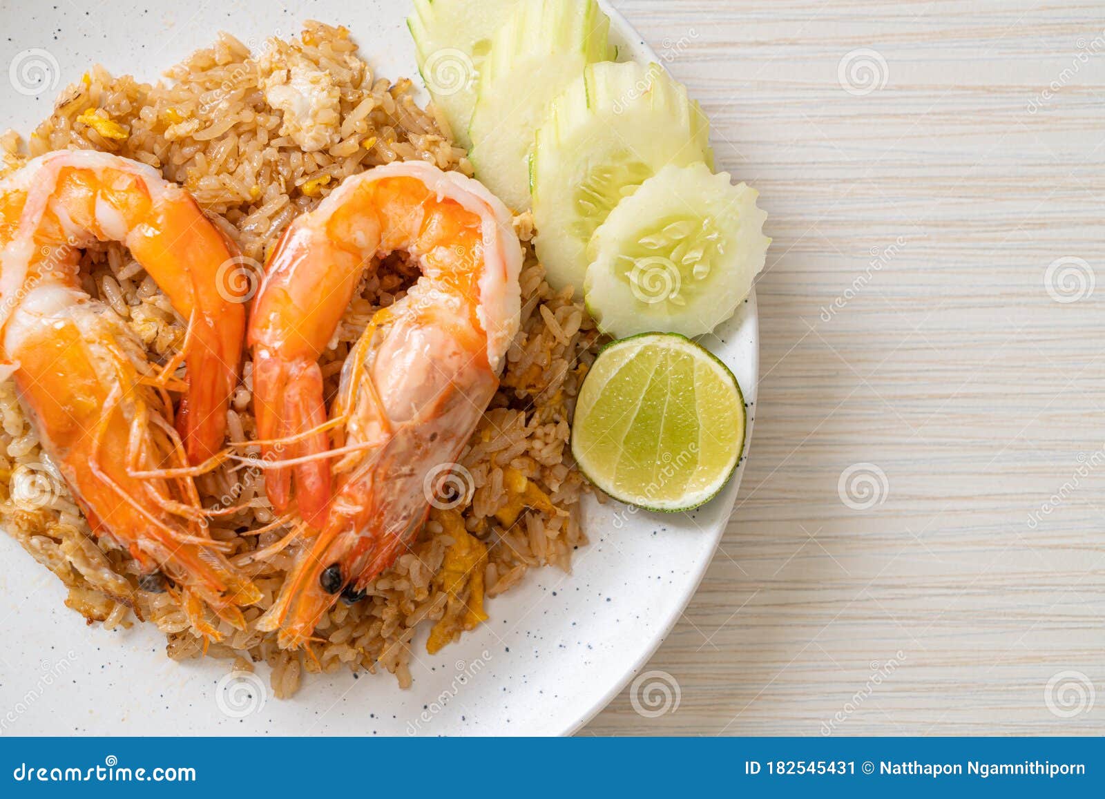 Giant Prawns Fried Rice with Shrimp Paste Stock Image - Image of giant ...
