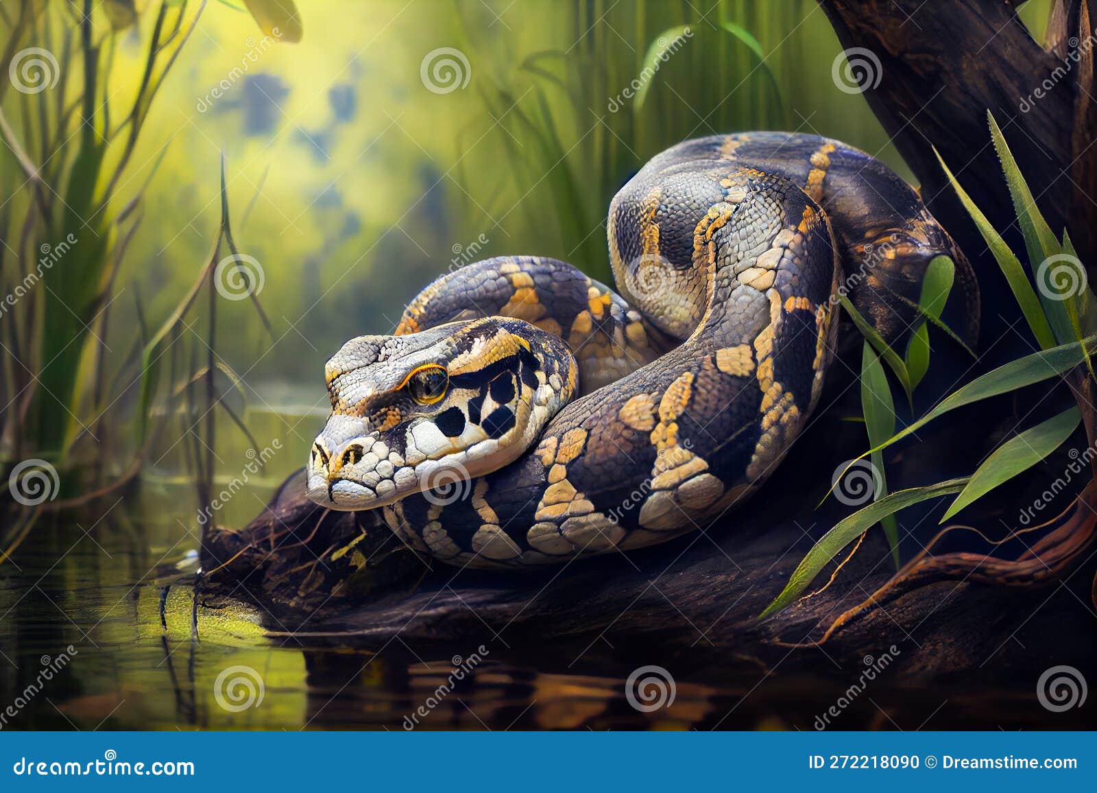 Giant Python in the Jungle. Generative AI, Generative, AI Stock ...