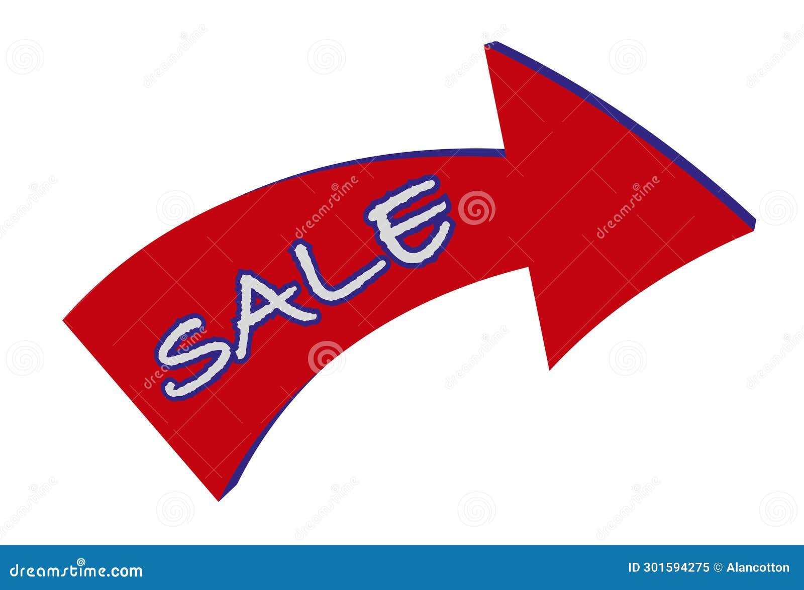 Giant Red Isolated Sale Arrow Stock Illustration - Illustration of blue ...