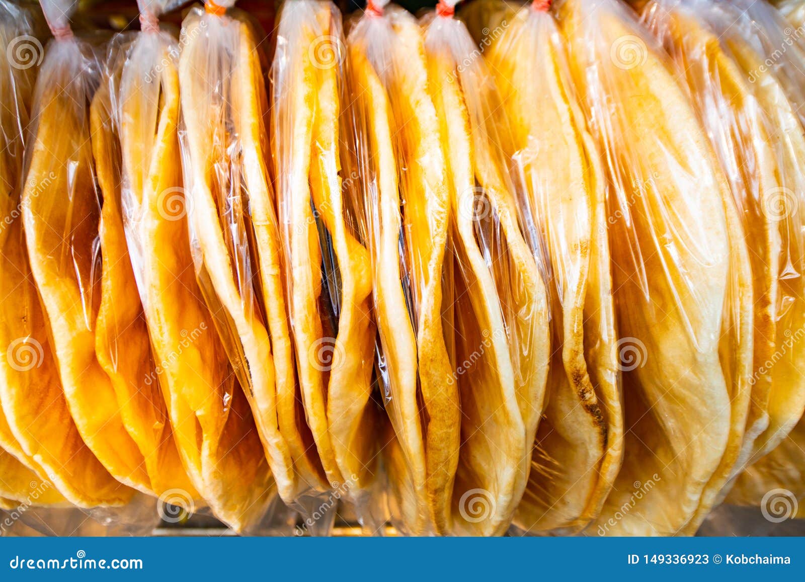 Giant Rice Crispy in Plastic Bag Stock Image - Image of dish, giant ...