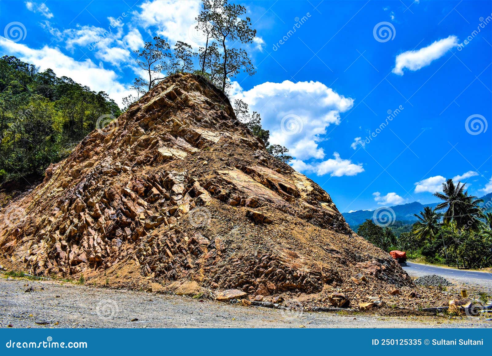 Giant Rock Scene with Large Sky View in the Background Stock Image ...