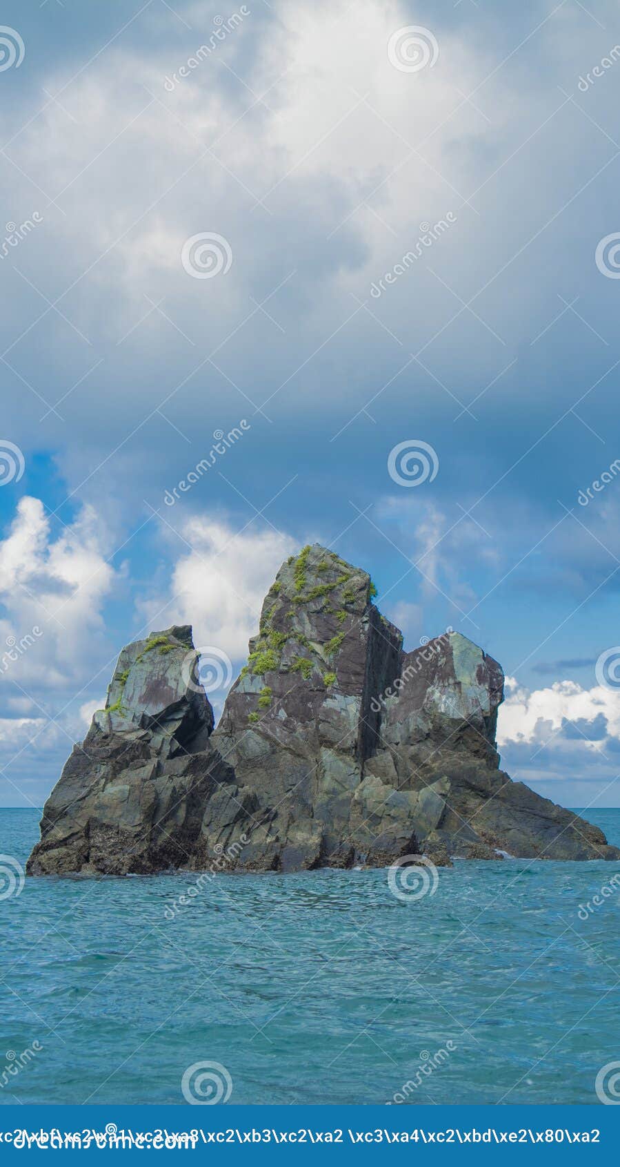 The Giant Rock Under the Sea Stock Photo - Image of island, cound ...