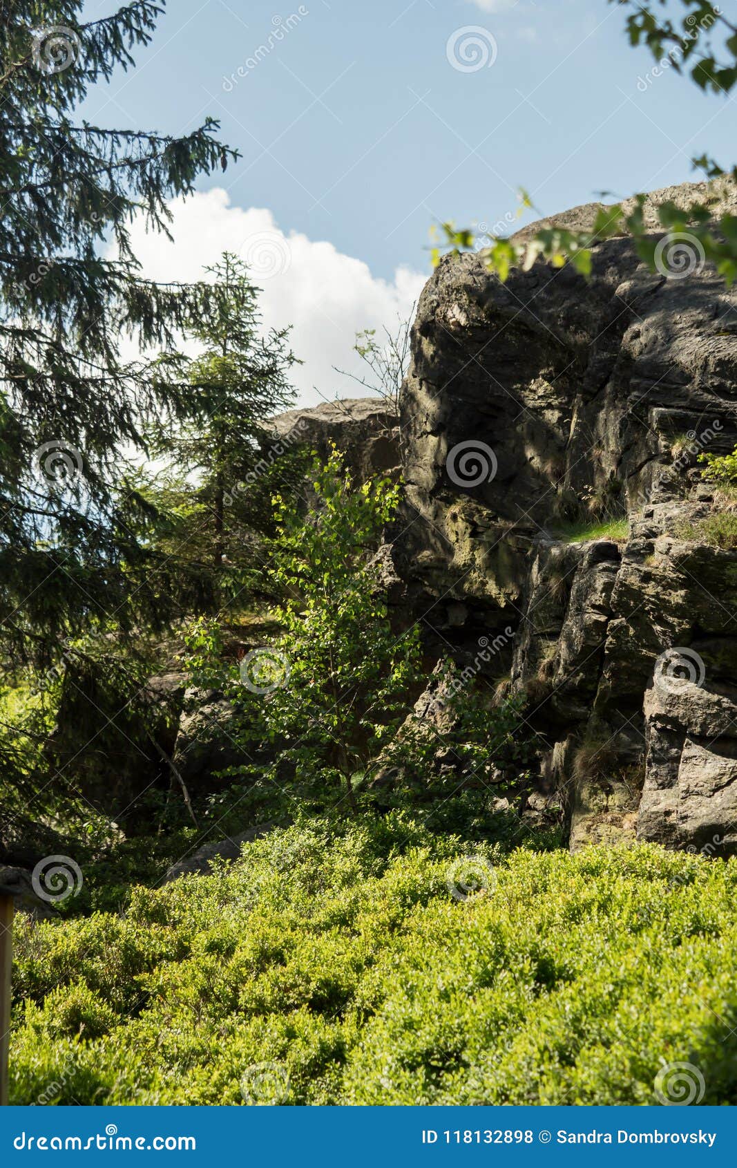 Giant Rocks on a Mountain with Blue Sky Stock Photo - Image of ...