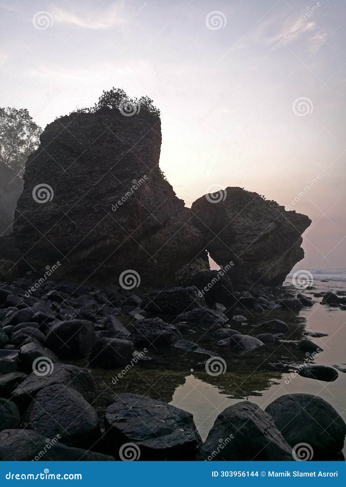 Giant Rocks on the Seashore in East Java, Indonesia Stock Photo - Image ...
