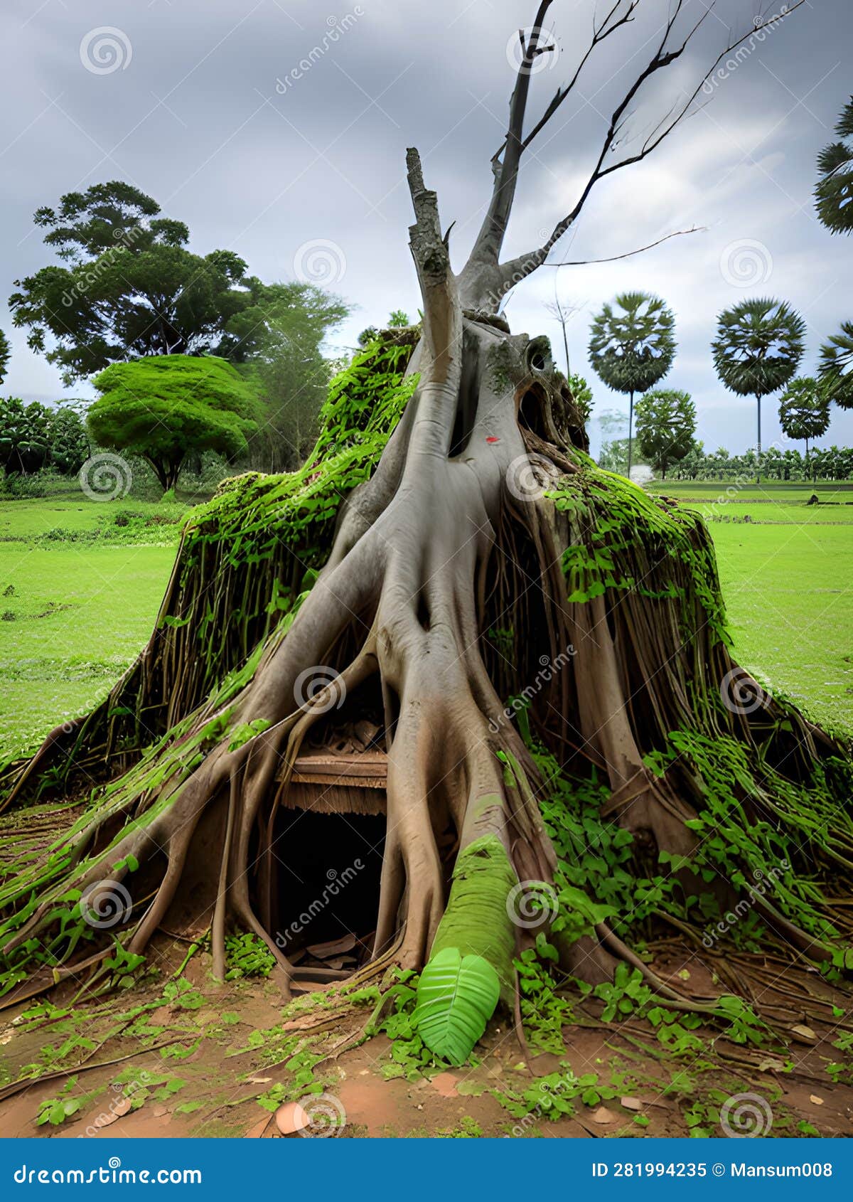 Giant Roots in a Tree in a Tropical Forest, AI Generated Stock ...