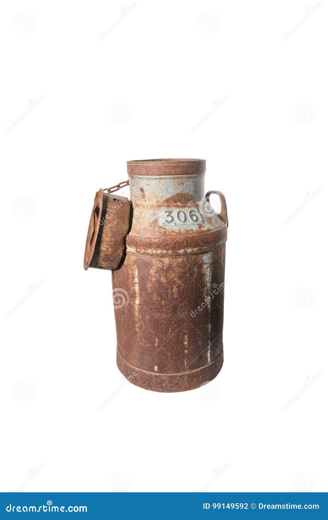 Giant Rustic Cast Iron Can, Isolated on White Stock Photo - Image of ...