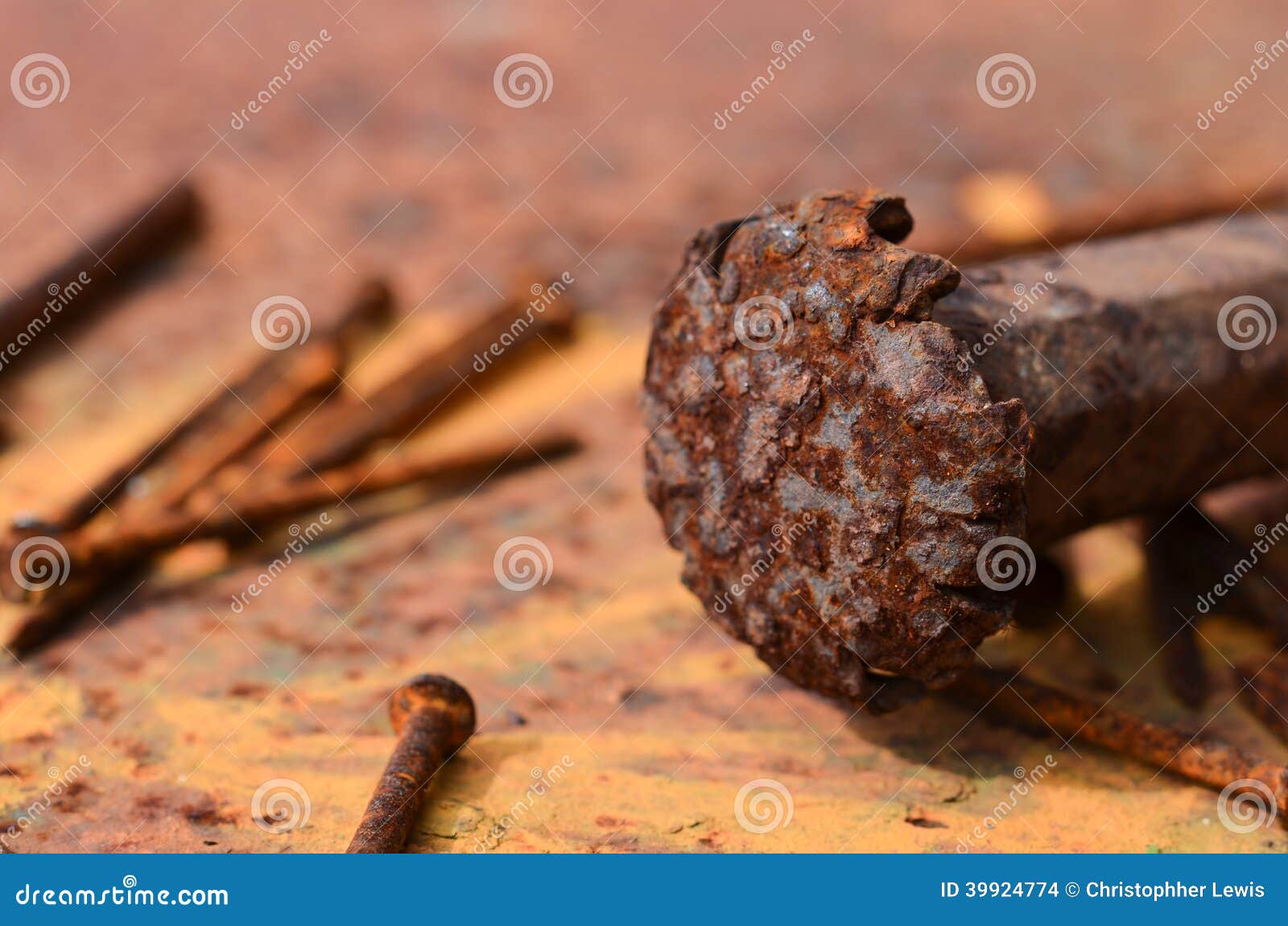 Giant Rusty nails stock photo. Image of damaged, backdrop - 39924774