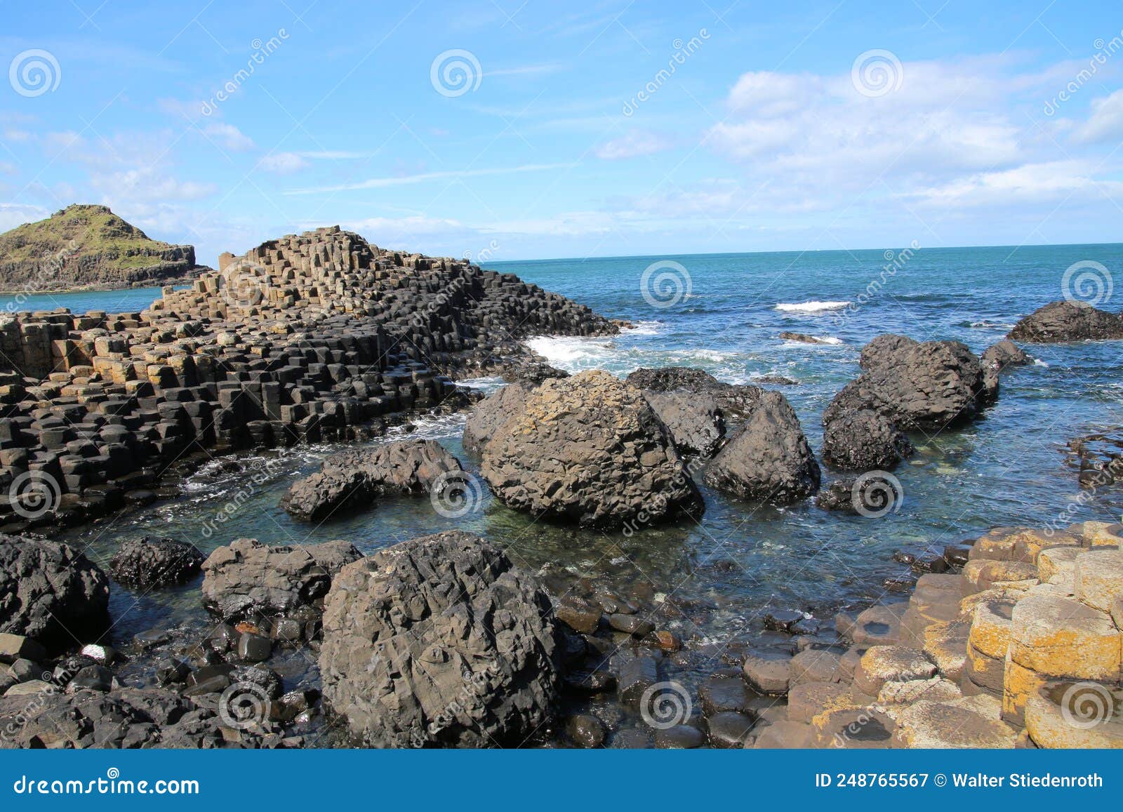 Hexagonal Basalt Stone Pillars at the Giant`s Causeway in Northern ...