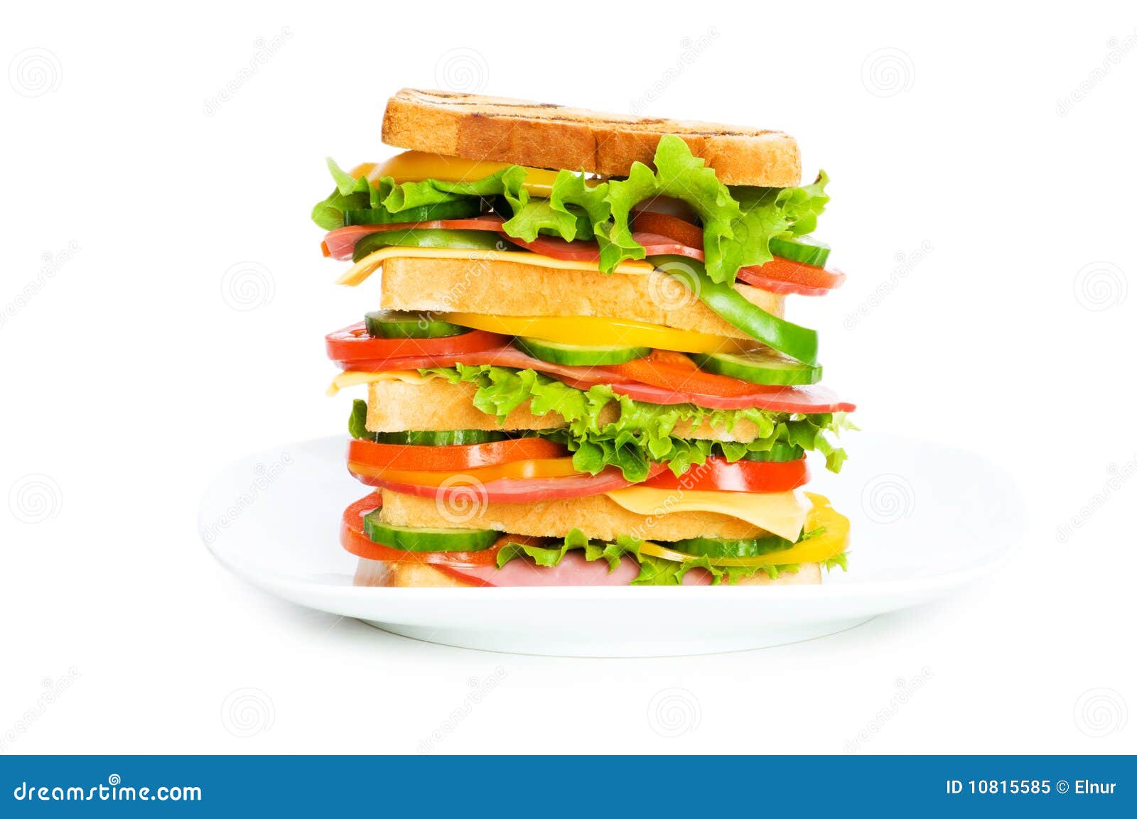Giant sandwich isolated stock image. Image of lunch, edible - 10815585