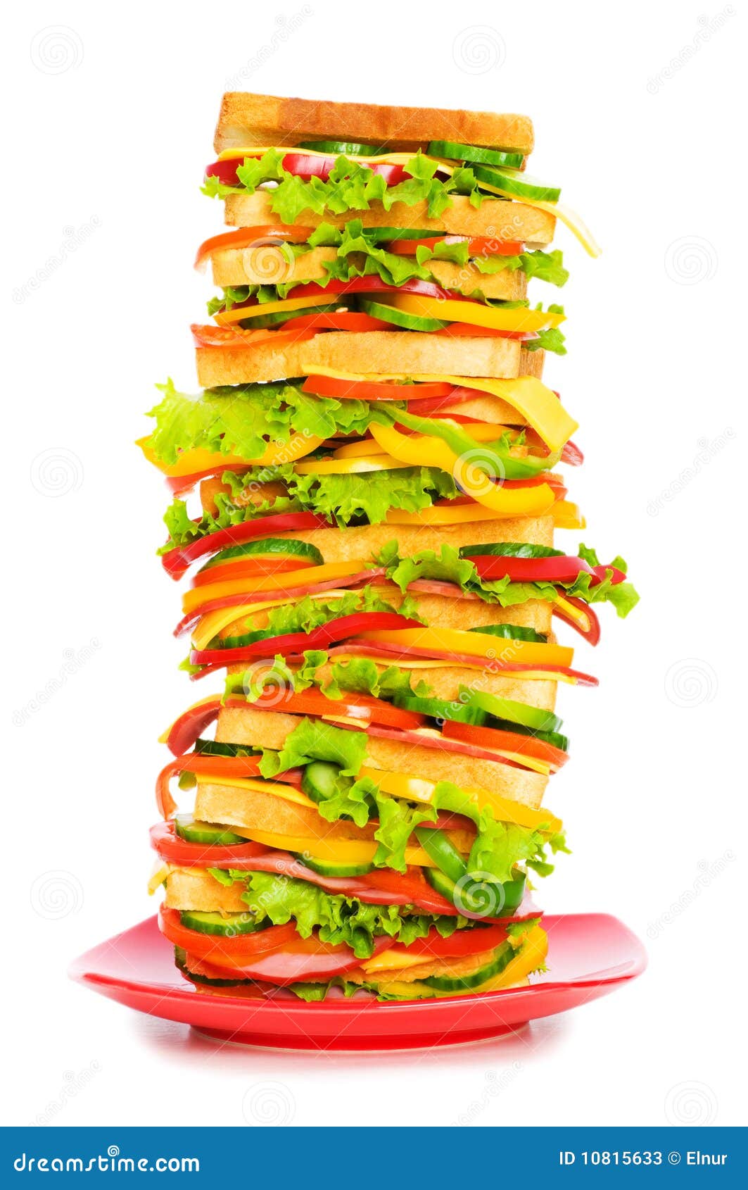 Giant sandwich isolated stock image. Image of bacon, grilled - 10815633