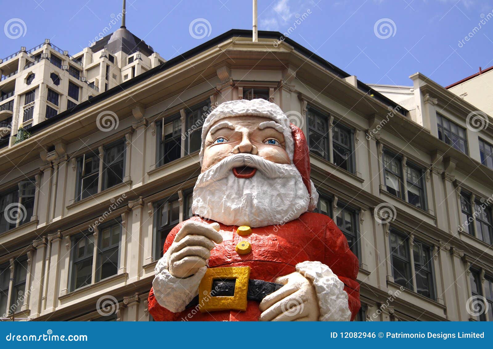 Giant Santa Claus on Building Stock Photo - Image of office, skyscraper ...
