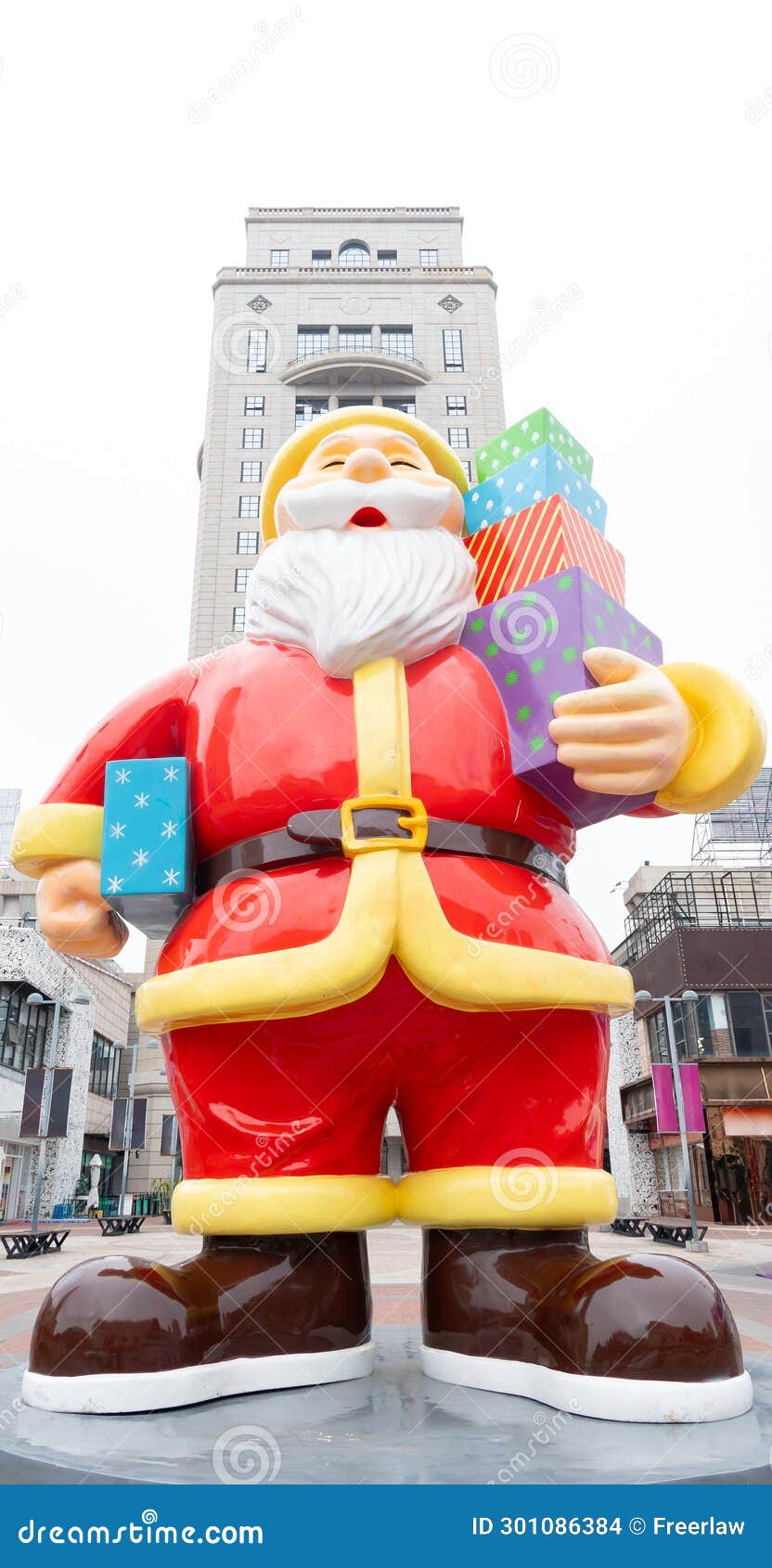 Giant Santa Claus Model in Outdoor Stock Photo - Image of glad, holiday ...