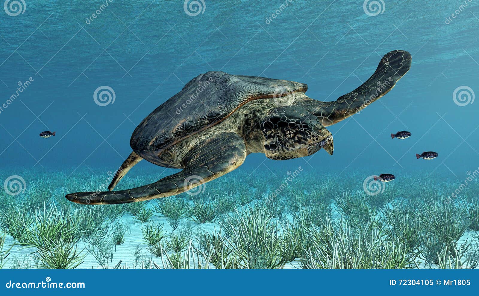 Giant sea turtle Archelon stock illustration. Illustration of generated ...