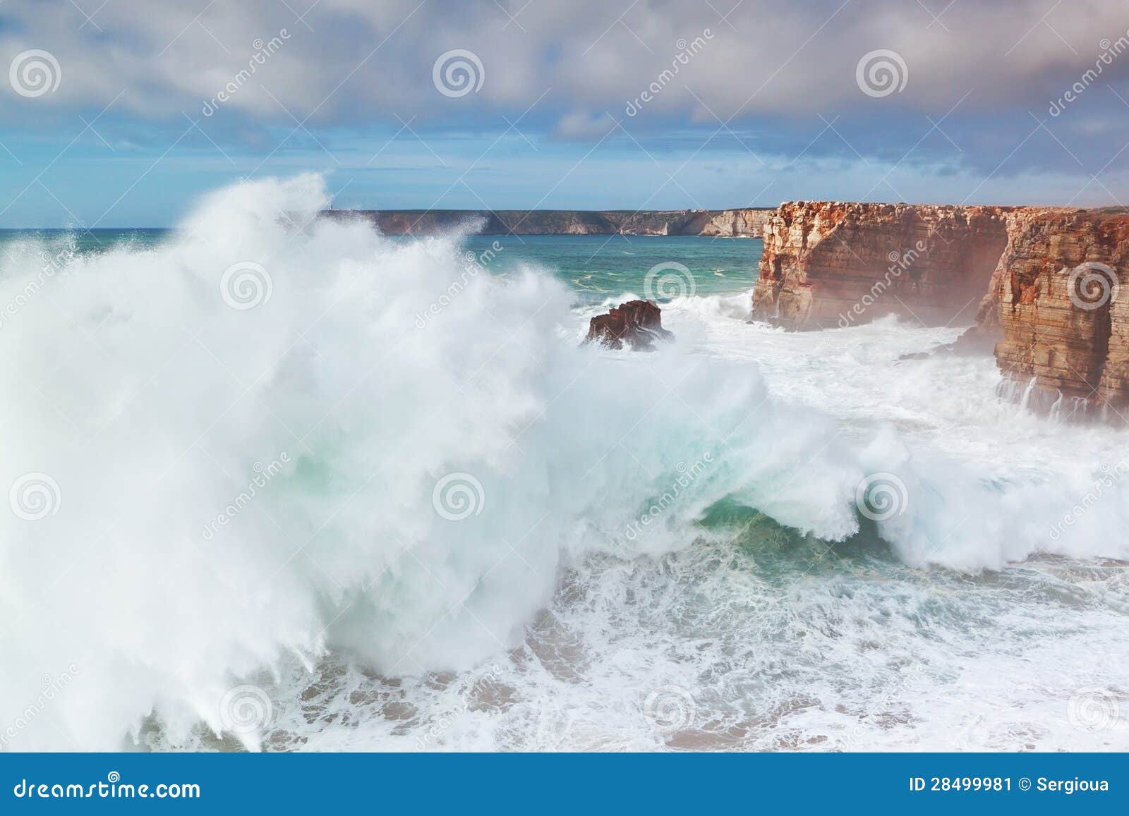 Giant Sea Wave Going Ashore. Stock Image - Image of nature, break: 28499981