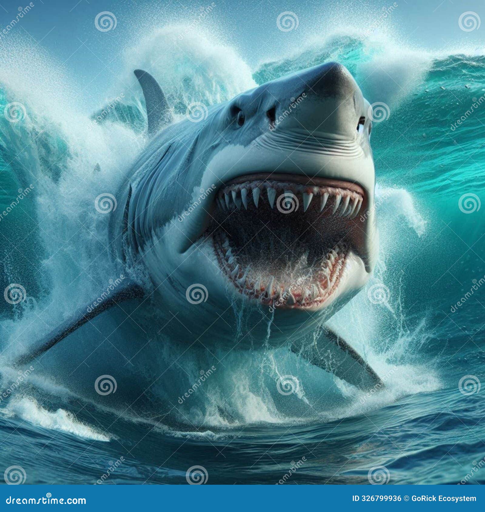 Giant Shark Very Angry stock illustration. Illustration of mammal ...