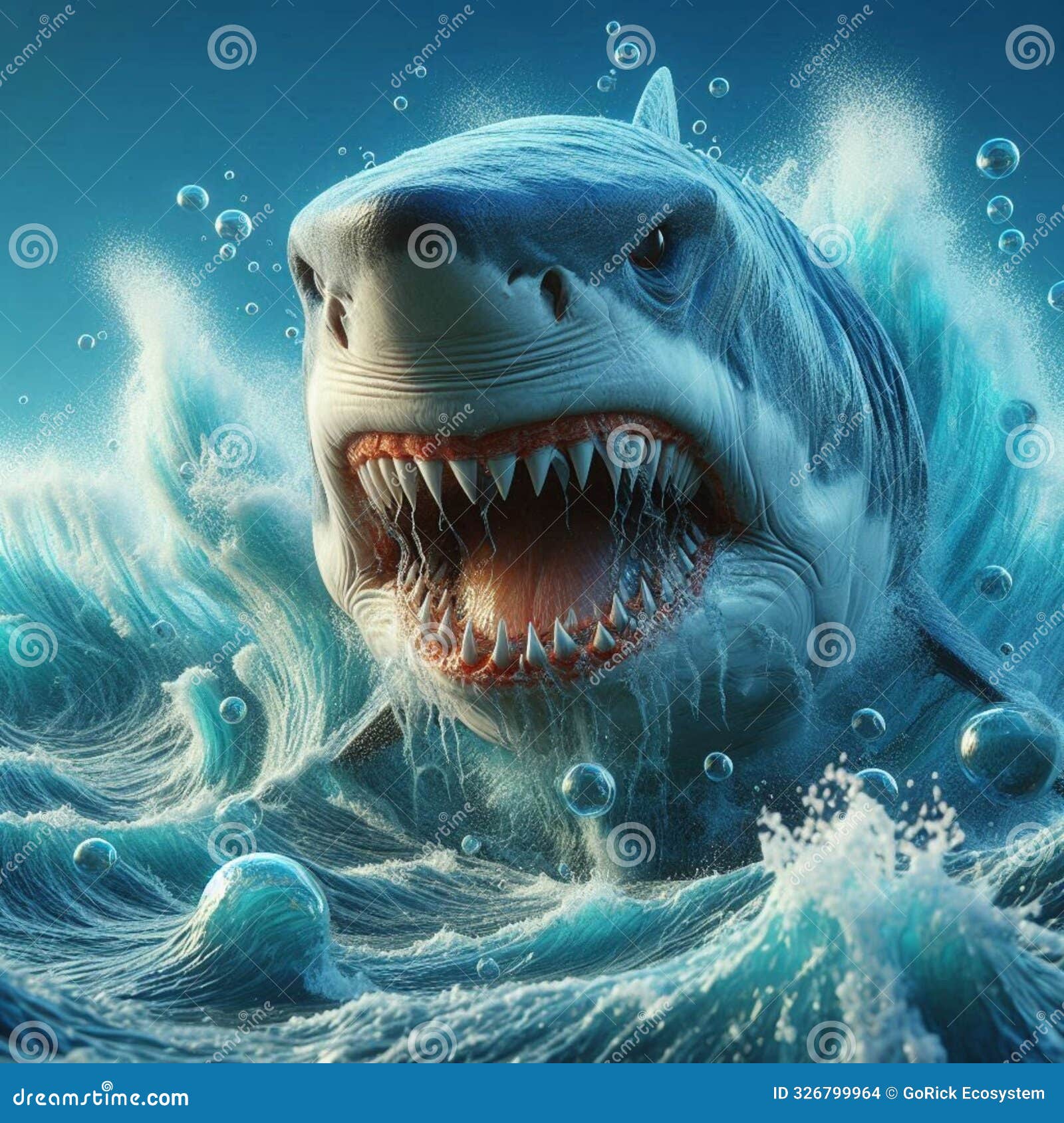 Giant shark very angry stock illustration. Illustration of screenshot ...