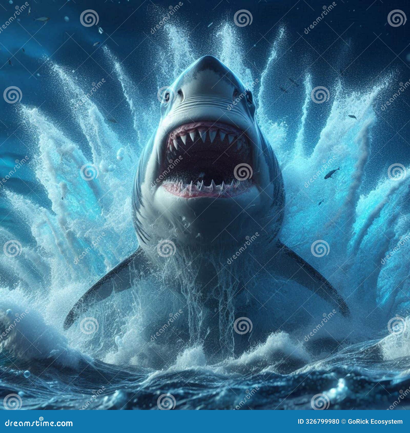 Giant shark very angry stock illustration. Illustration of poster ...