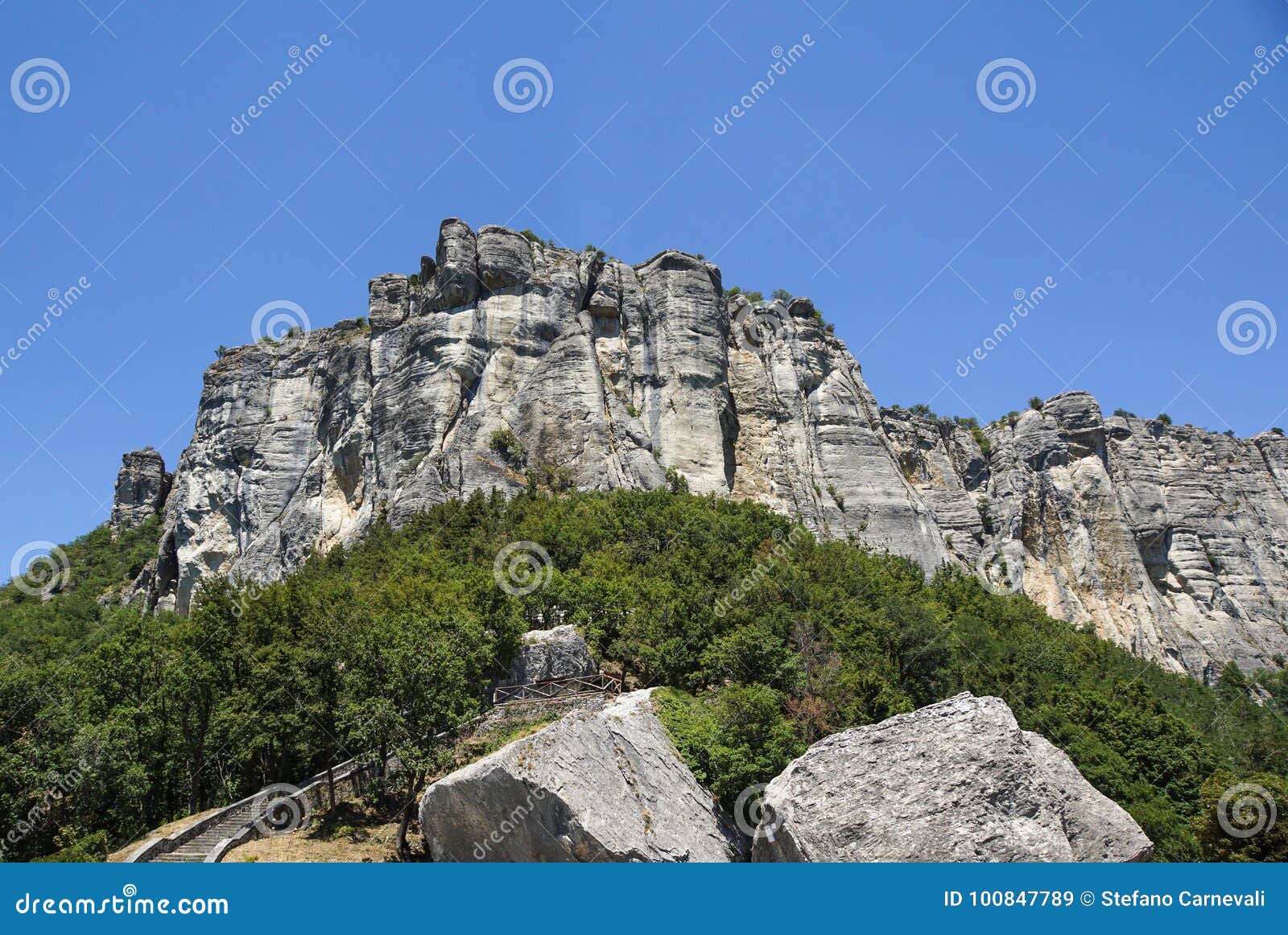 Giant Sharp Stones among the Grass on the Top of Mountain Meadows in ...