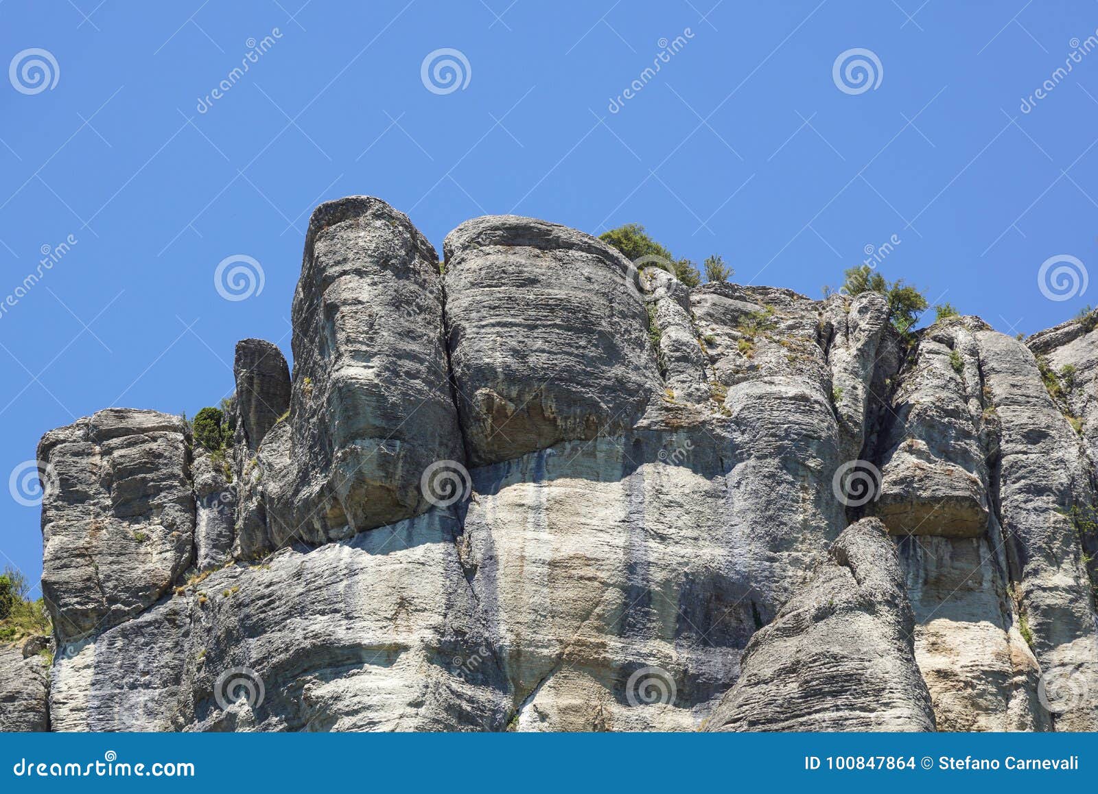 Giant Sharp Stones among the Grass on the Top of Mountain Meadows in ...