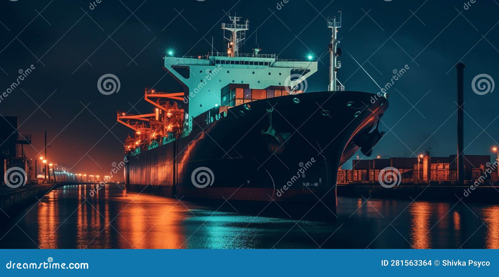 A Giant Ship in the Sea Generative AI Stock Illustration - Illustration ...