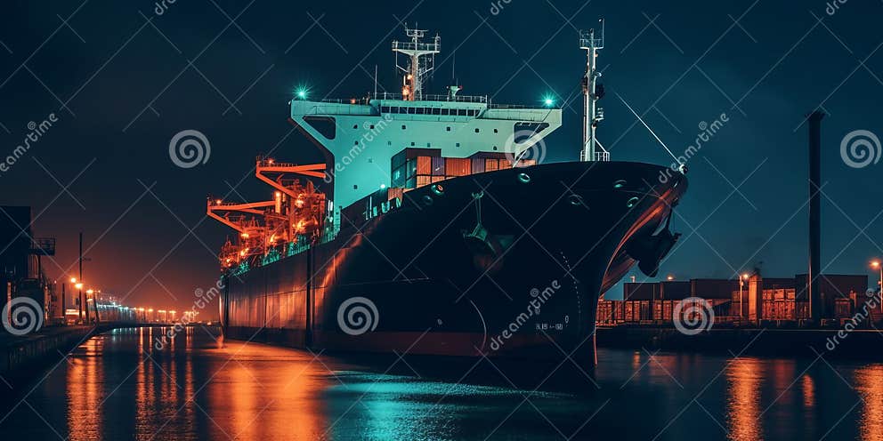 A Giant Ship in the Sea Generative AI Stock Illustration - Illustration ...