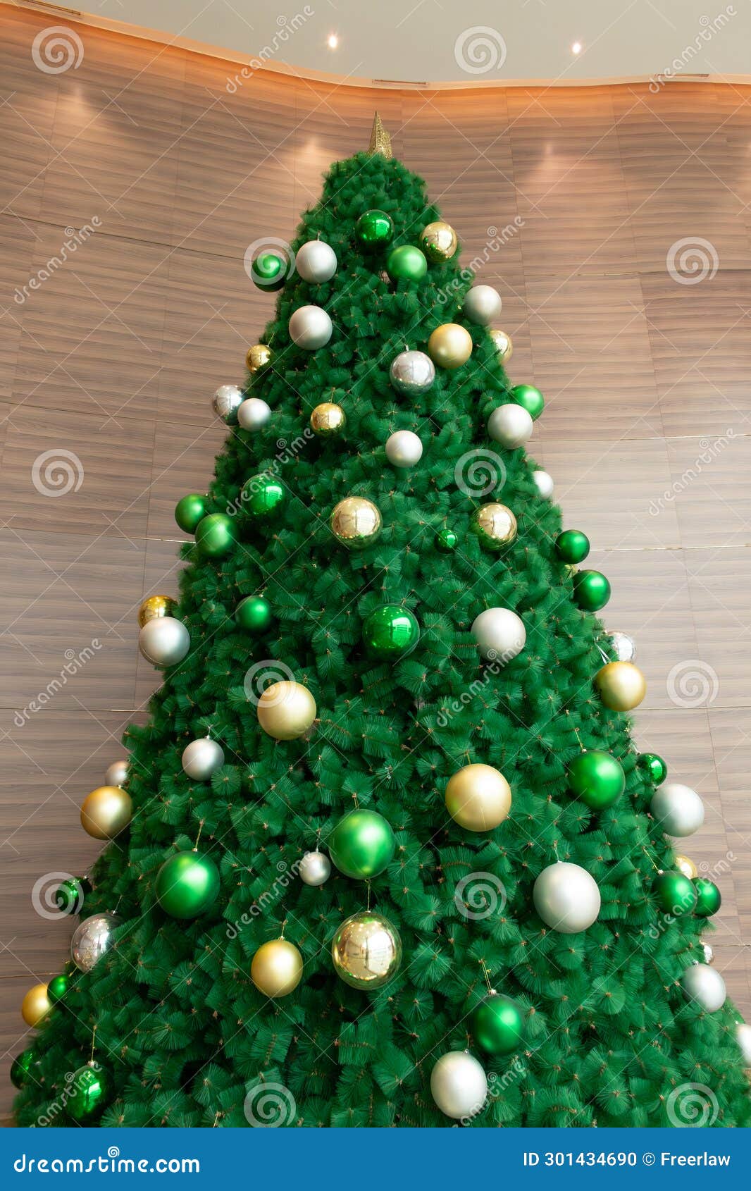 Giant Size Green Christmas Tree at Vertical Composition Stock Photo ...