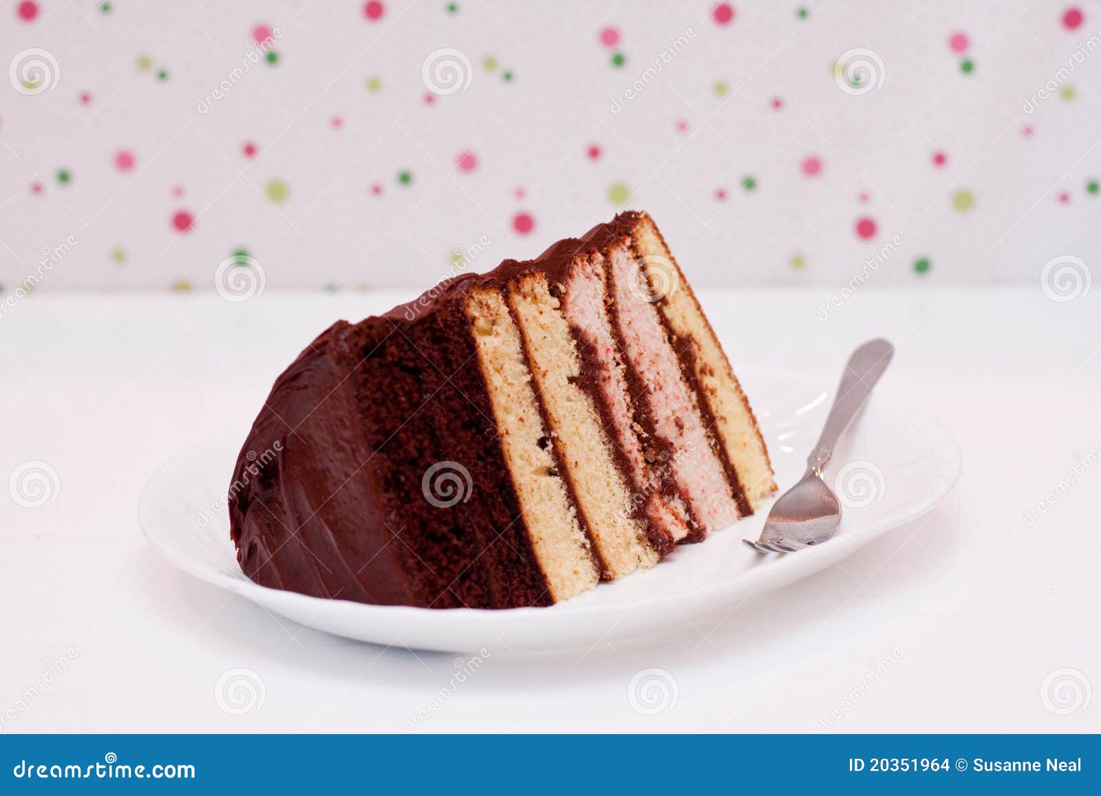 Giant Slice of 7-layer Cake Stock Photo - Image of calories, icing ...