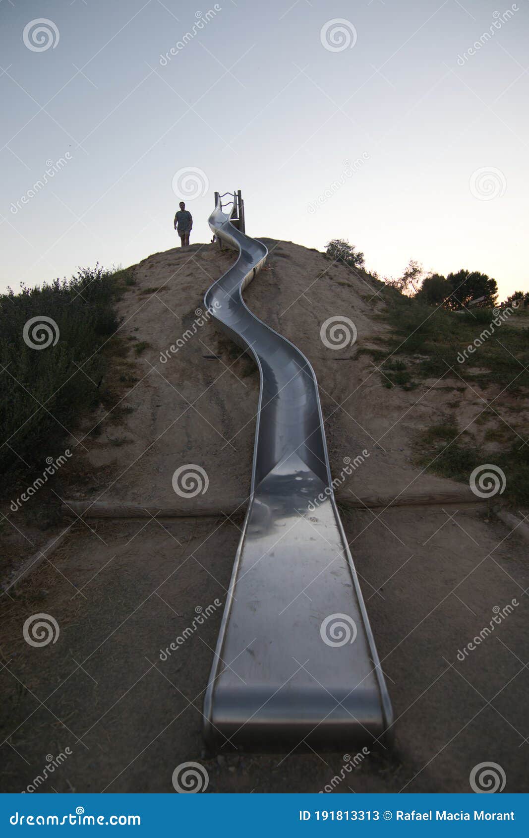 Giant Slide with Blue Sky and Some Kids Playing Editorial Stock Photo ...