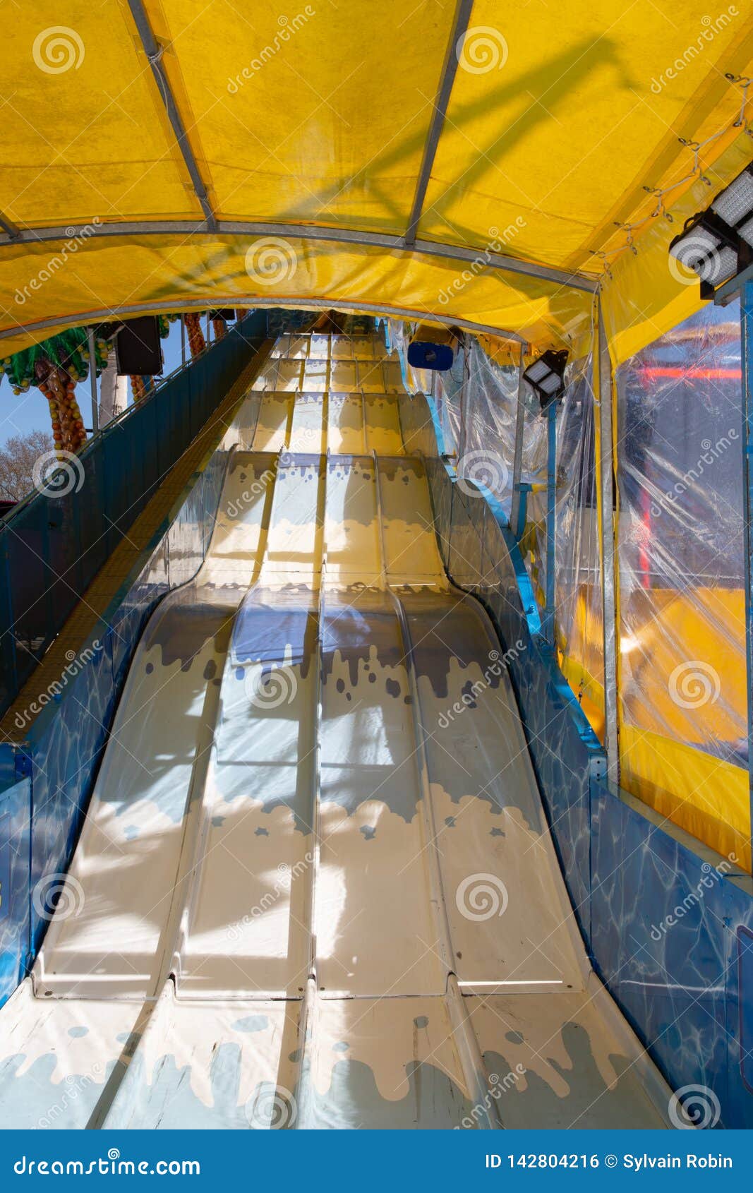 Giant Slide in Park Playground for Fun Stock Photo - Image of metal ...