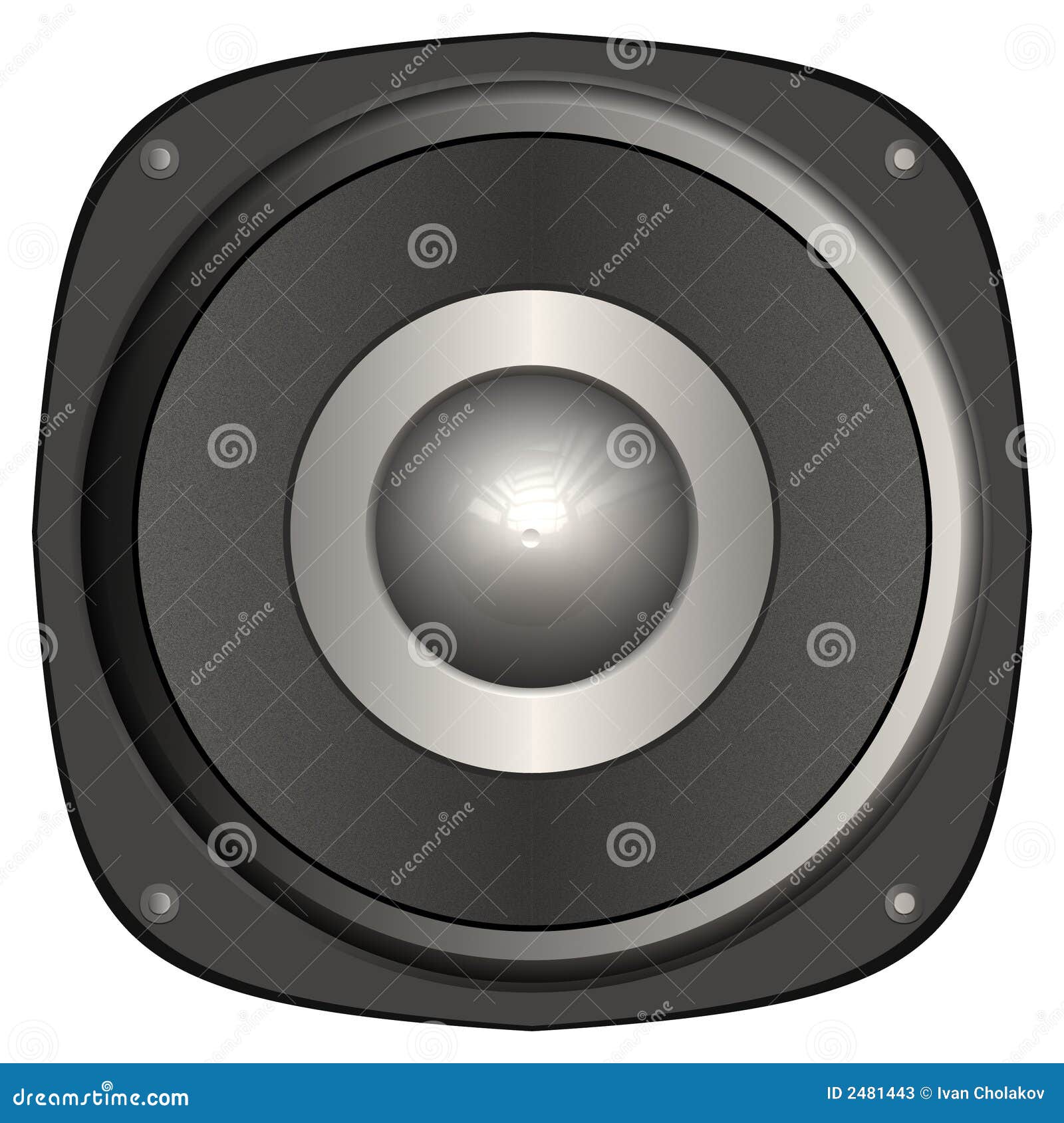 Giant speaker (simulated) stock illustration. Illustration of round ...