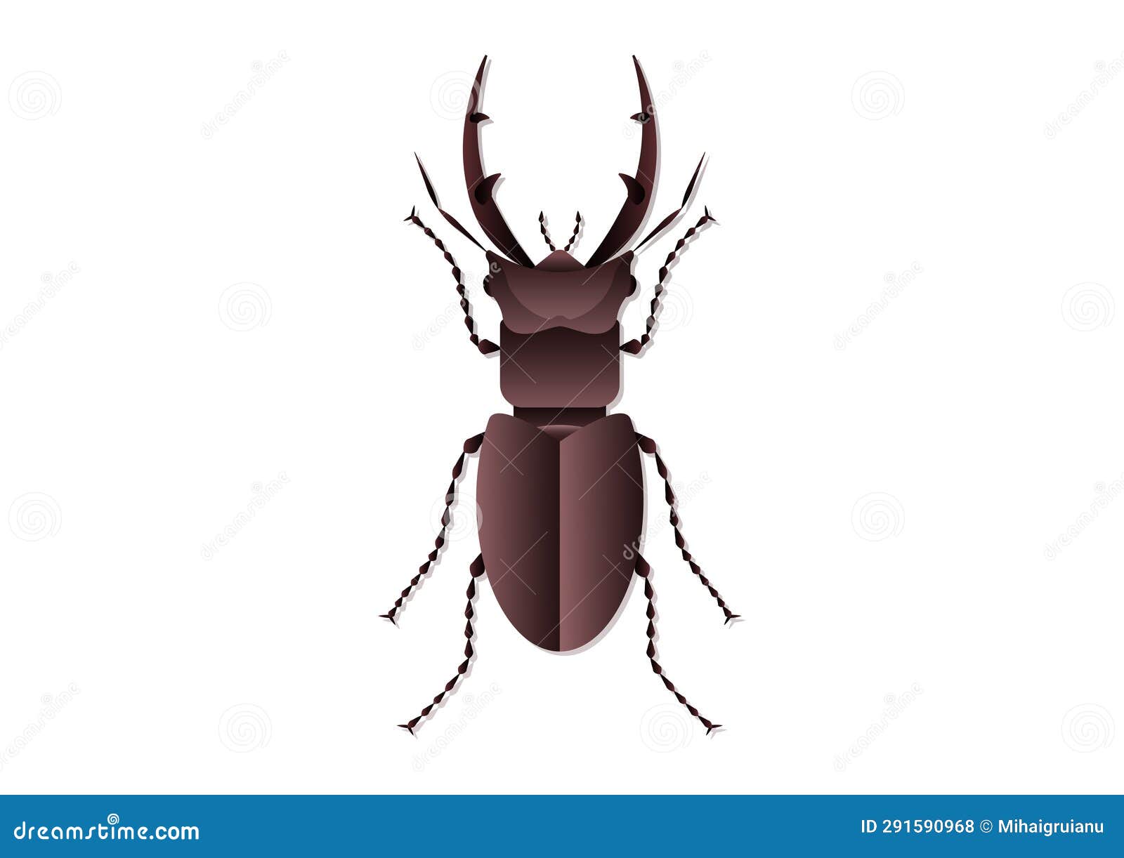 Giant Stag Beetle Vector Art Isolated on White Background Stock ...