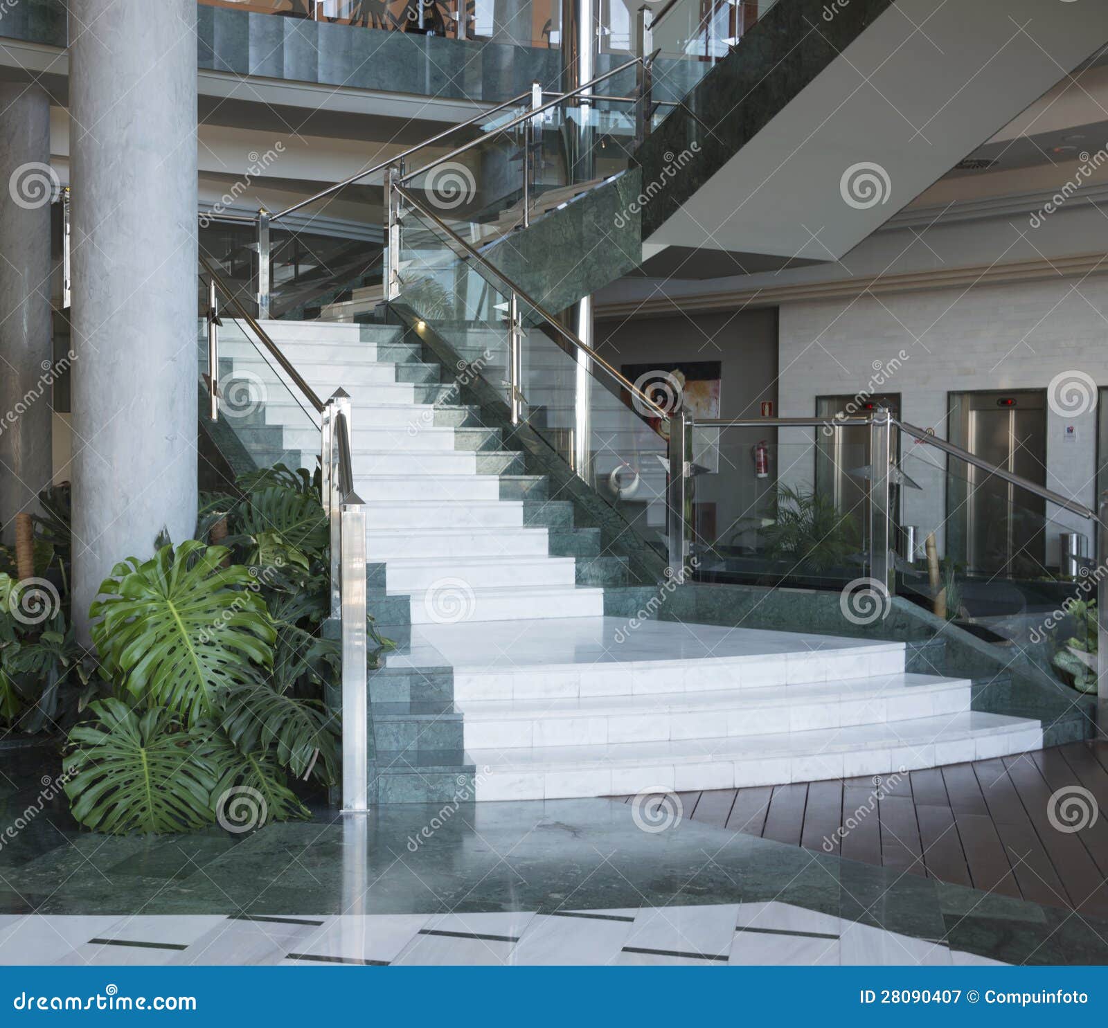 Giant Stairs in Luxury Building Stock Image - Image of stainless ...