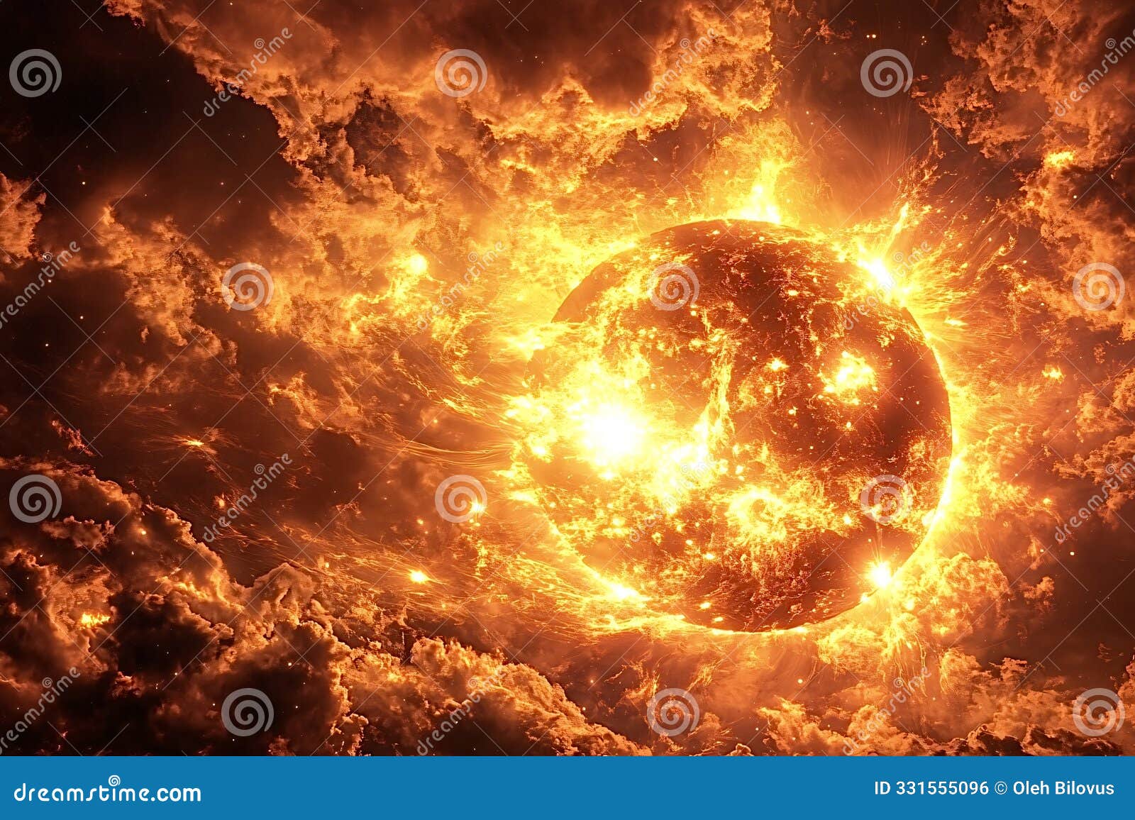 Giant Star Exploding in a Massive Supernova Event Stock Illustration ...