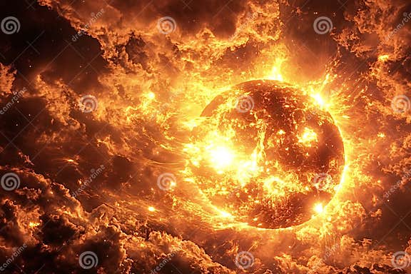 Giant Star Exploding in a Massive Supernova Event Stock Illustration ...