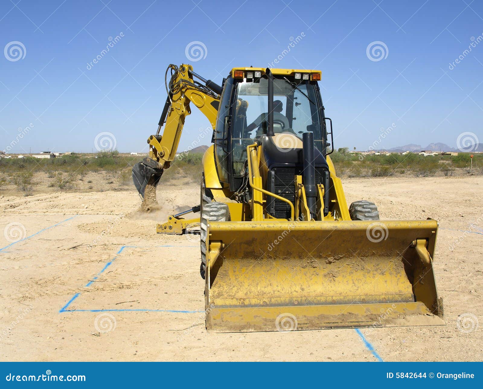Giant Steam Shovel Digging Up Dirt - Horizontal Picture. Image: 5842644