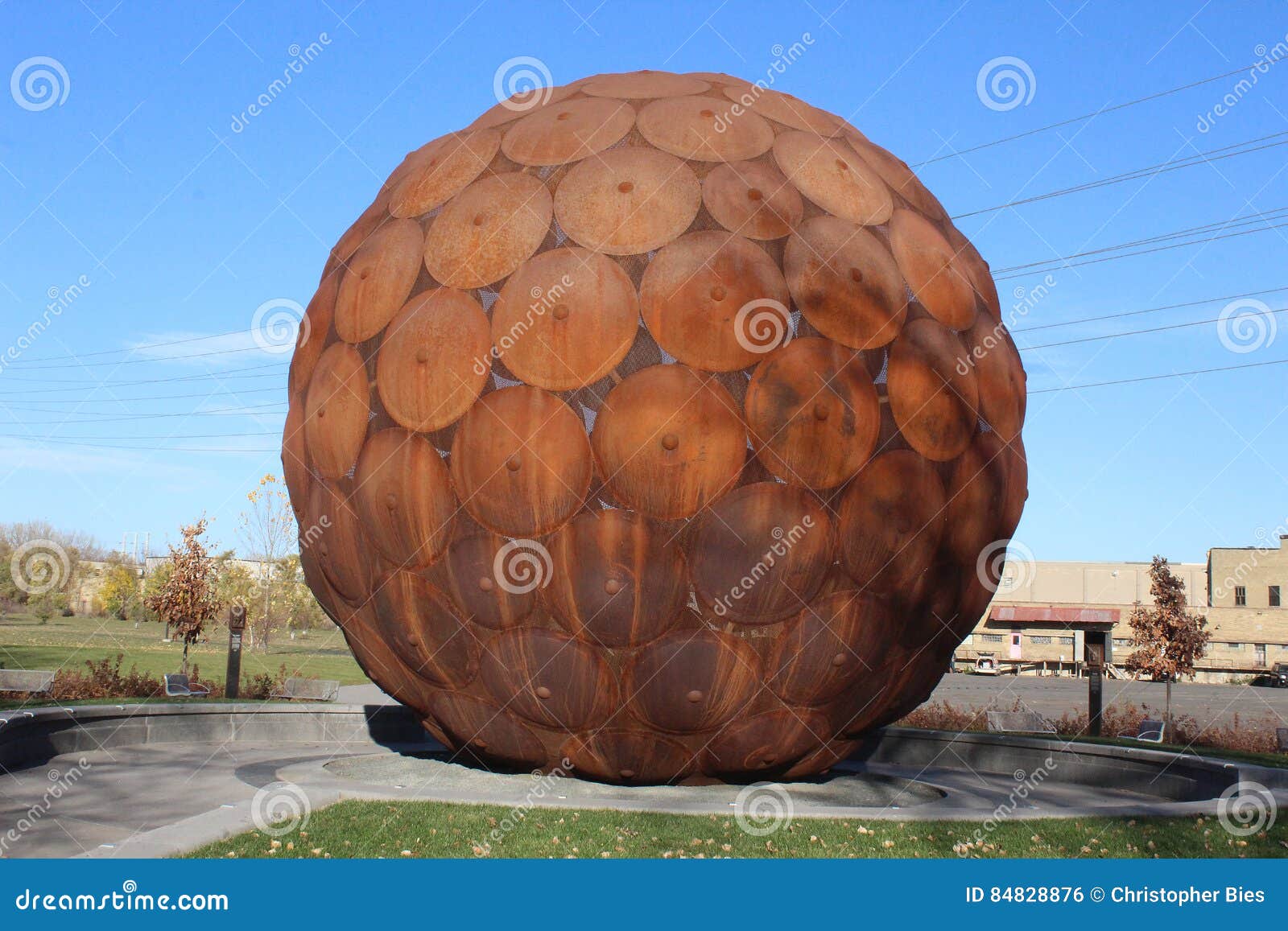 Giant Steel Ball stock photo. Image of spots, rusty, large - 84828876