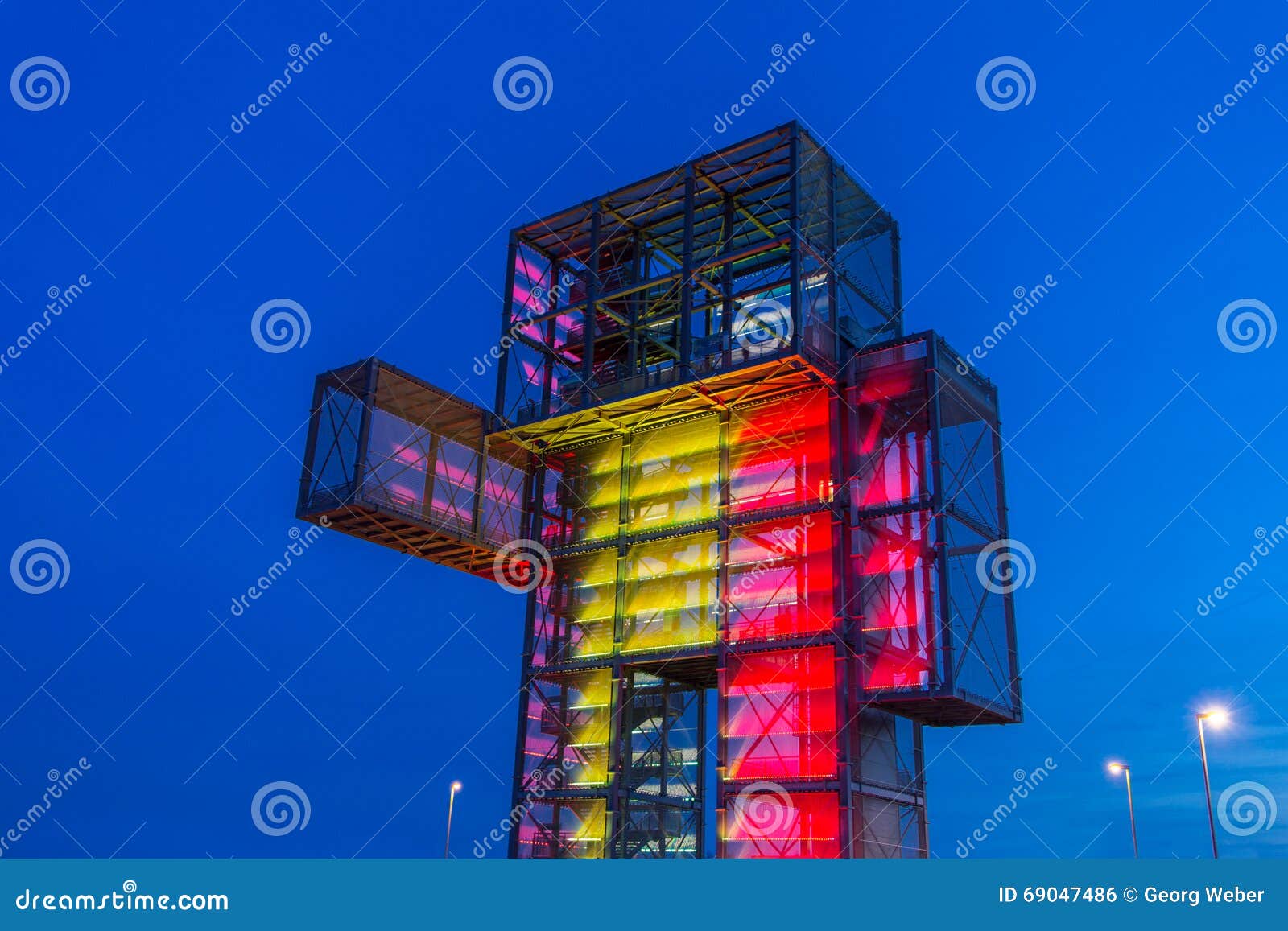 A Giant Steel Construction . Stock Photo - Image of giant, illuminated ...
