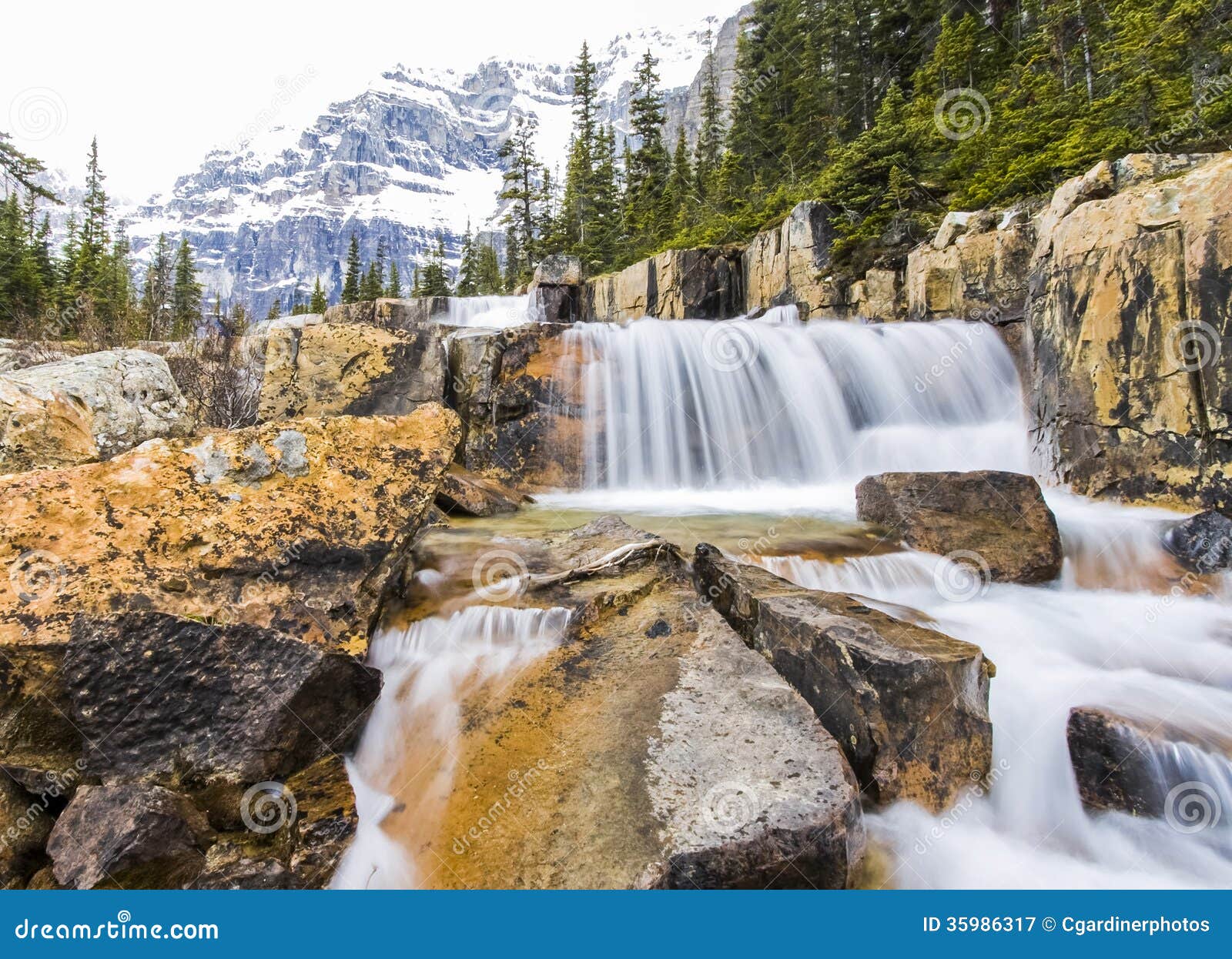 Giant Steps Waterfalls In Banff National Park Royalty-Free Stock Photo ...