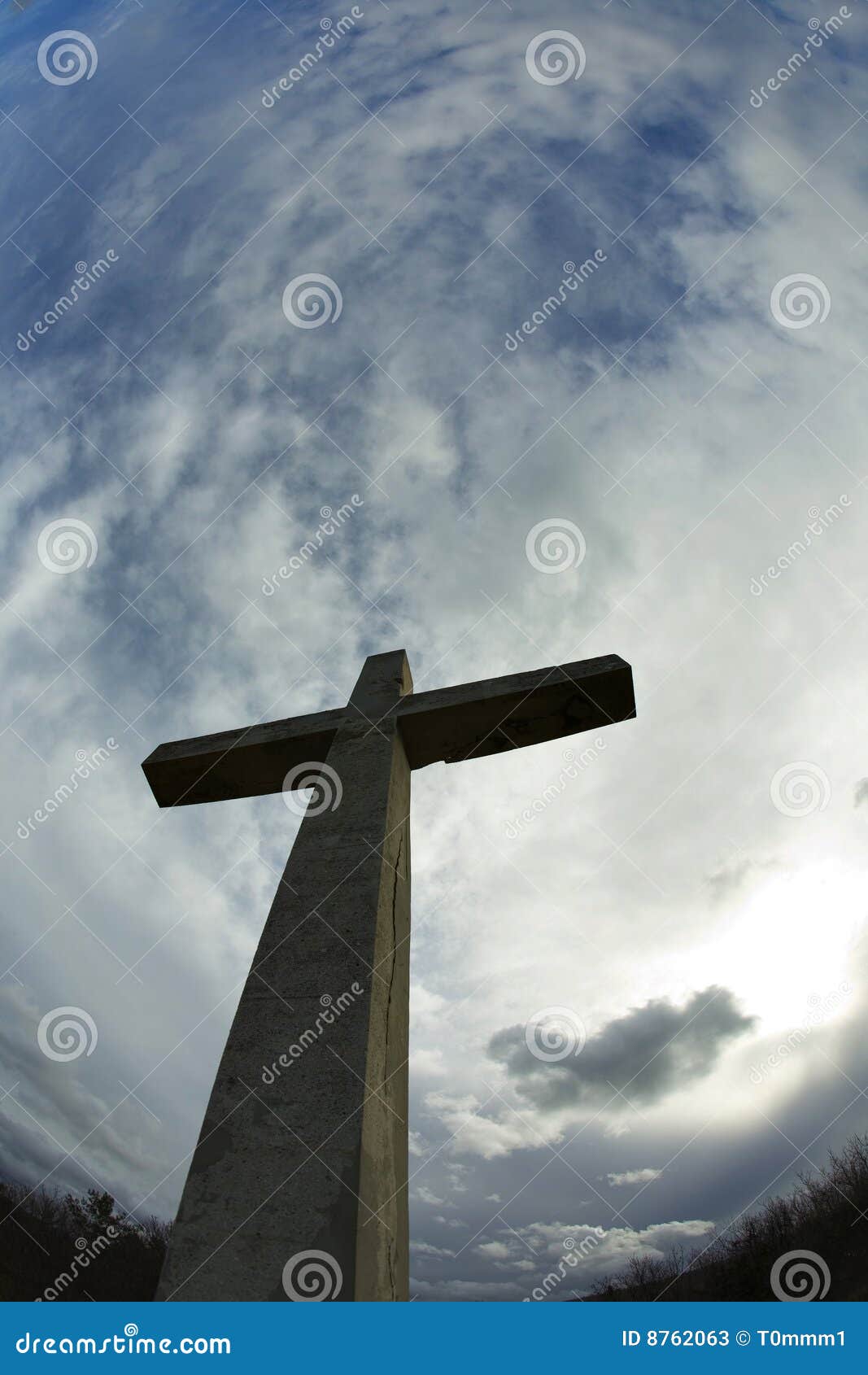 Giant Stone Cross Against Dramatic Sky Stock Image - Image of religion ...